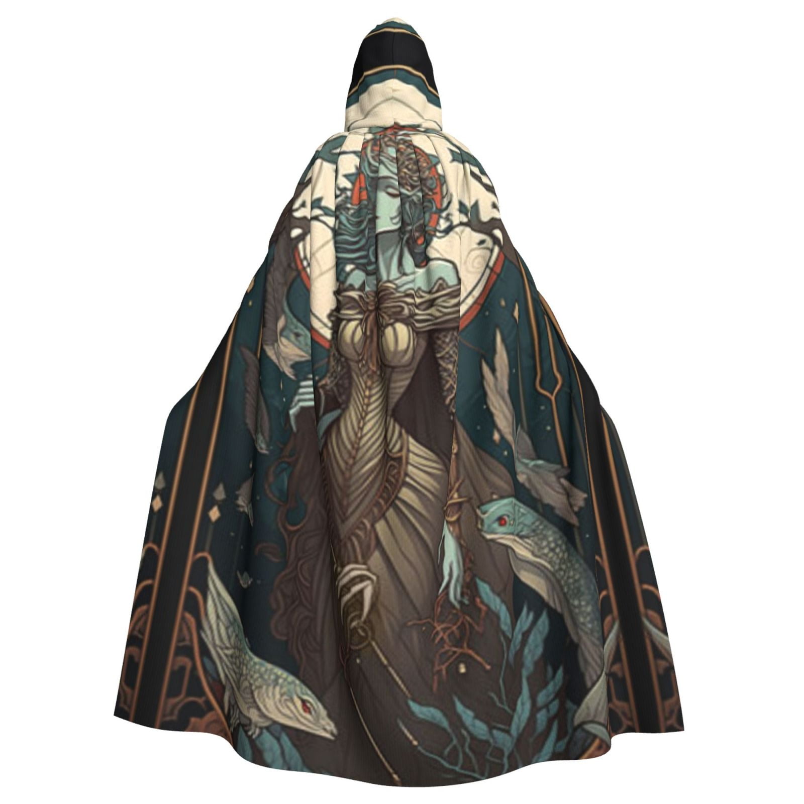 Unisex Hooded Cloak Adult Lightweight Overcoat Hatmehit Ancient Egypt ...