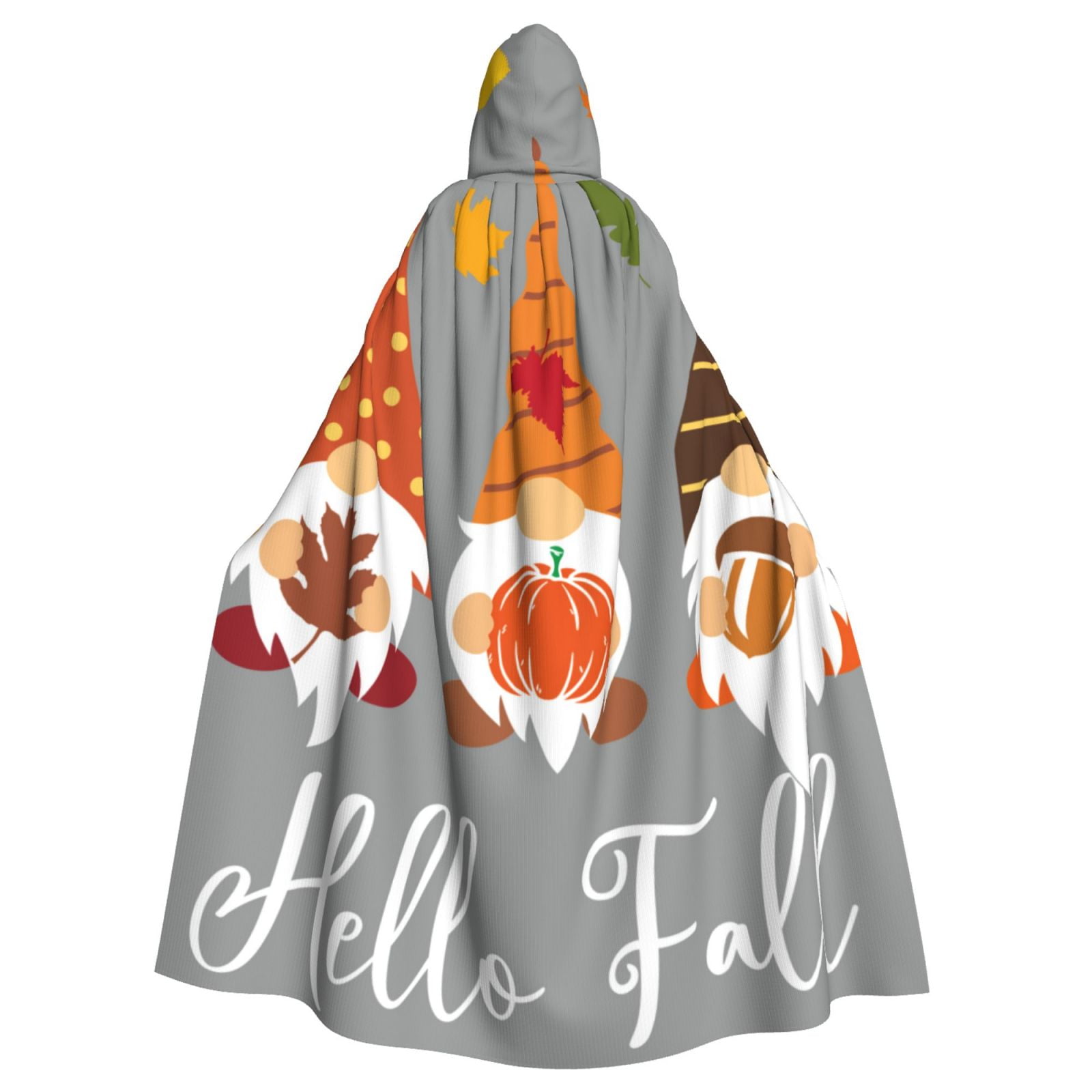 Unisex Hooded Cloak Adult Lightweight Overcoat Hello Fall Gnomes ...