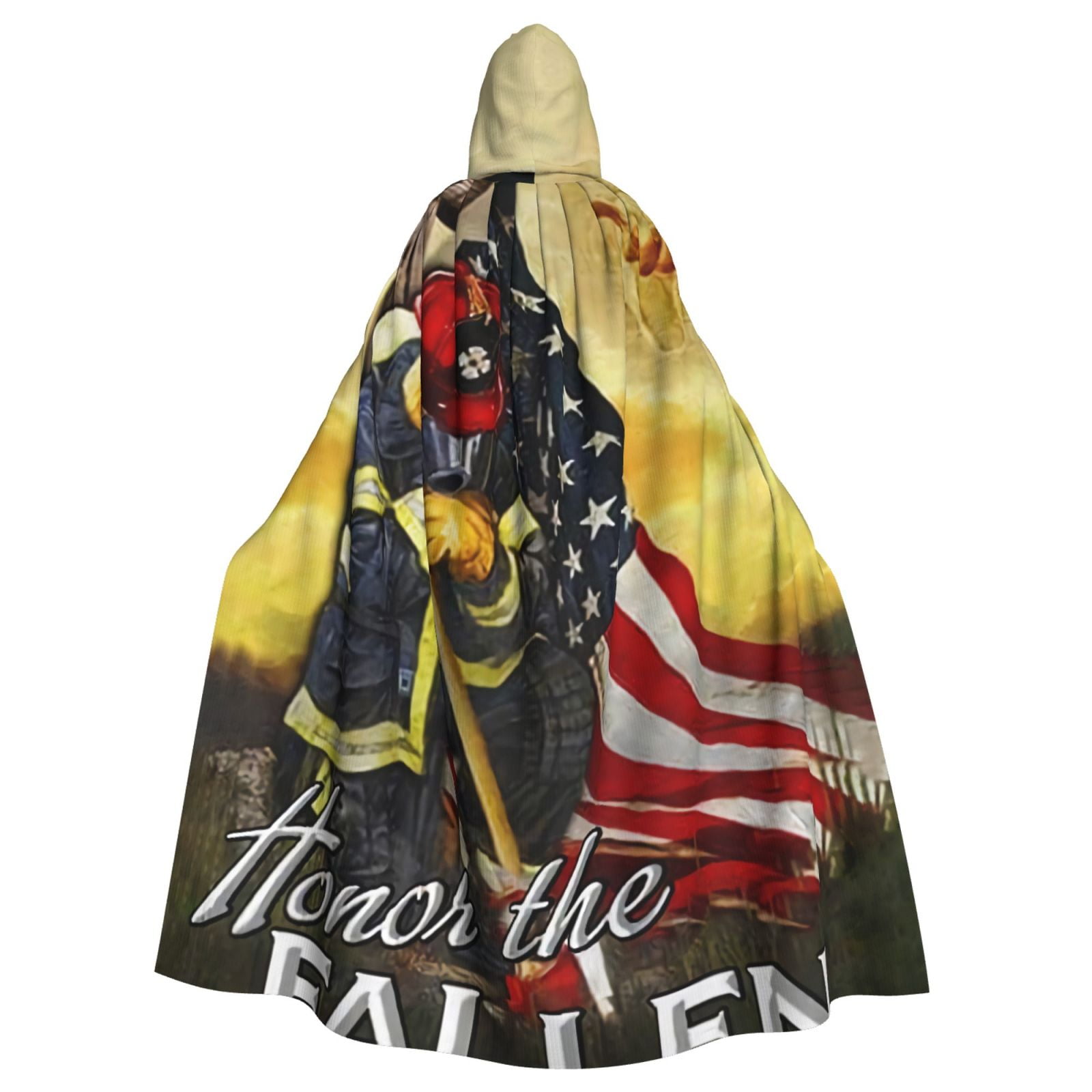 Unisex Hooded Cloak Adult Lightweight Overcoat Honor The Fallen Army ...