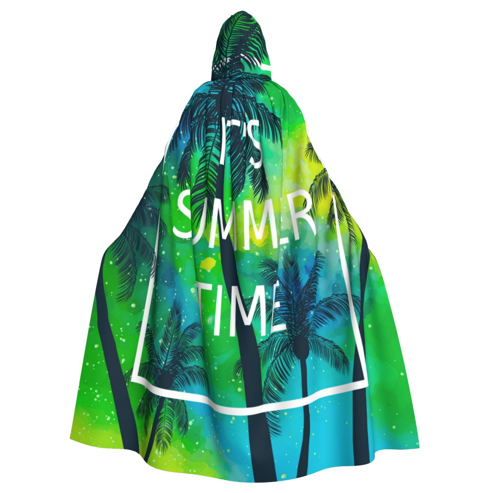 Unisex Hooded Cloak Adult Lightweight Overcoat It's Summer Time Palm ...