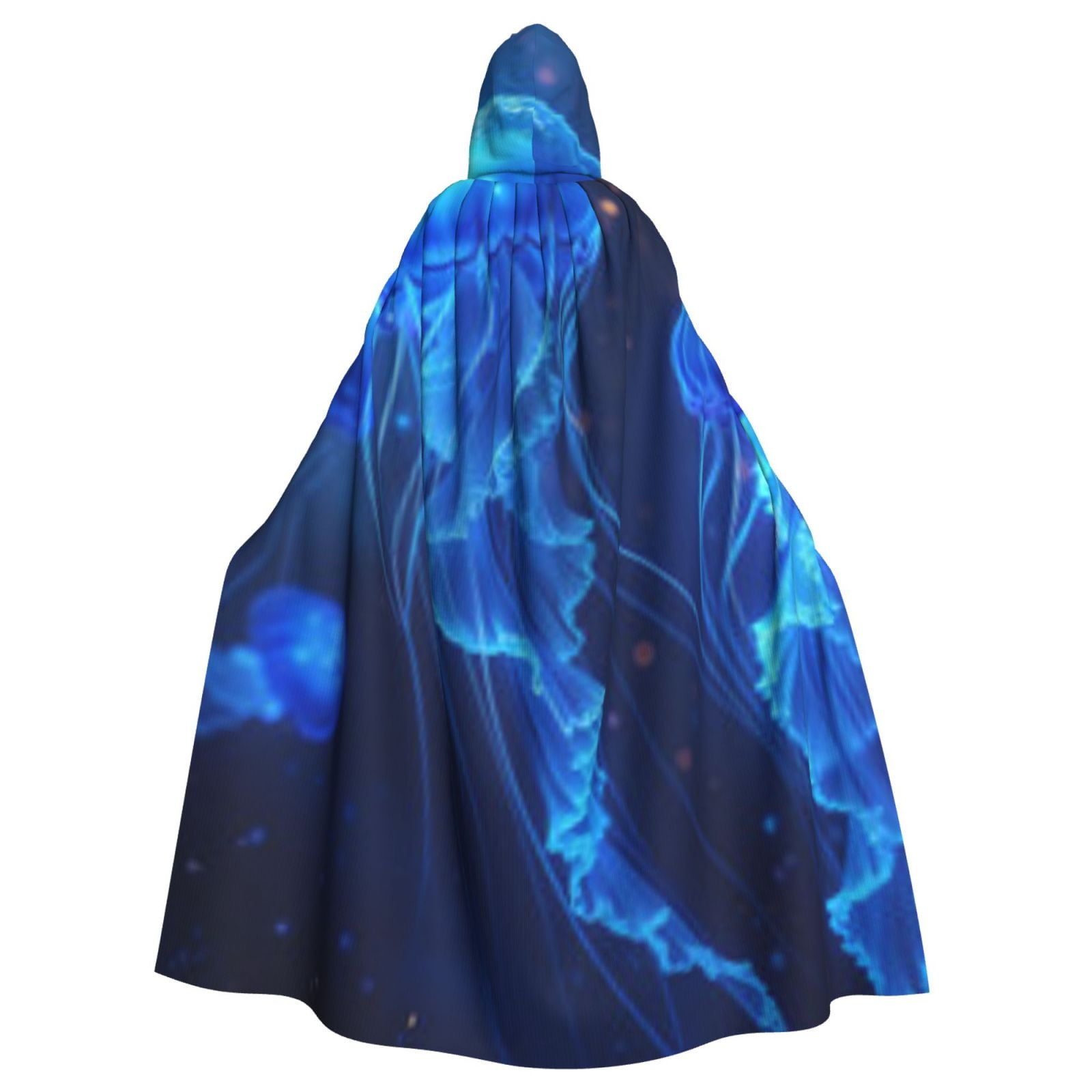 Unisex Hooded Cloak Adult Lightweight Overcoat Jellyfish Gliding In The ...