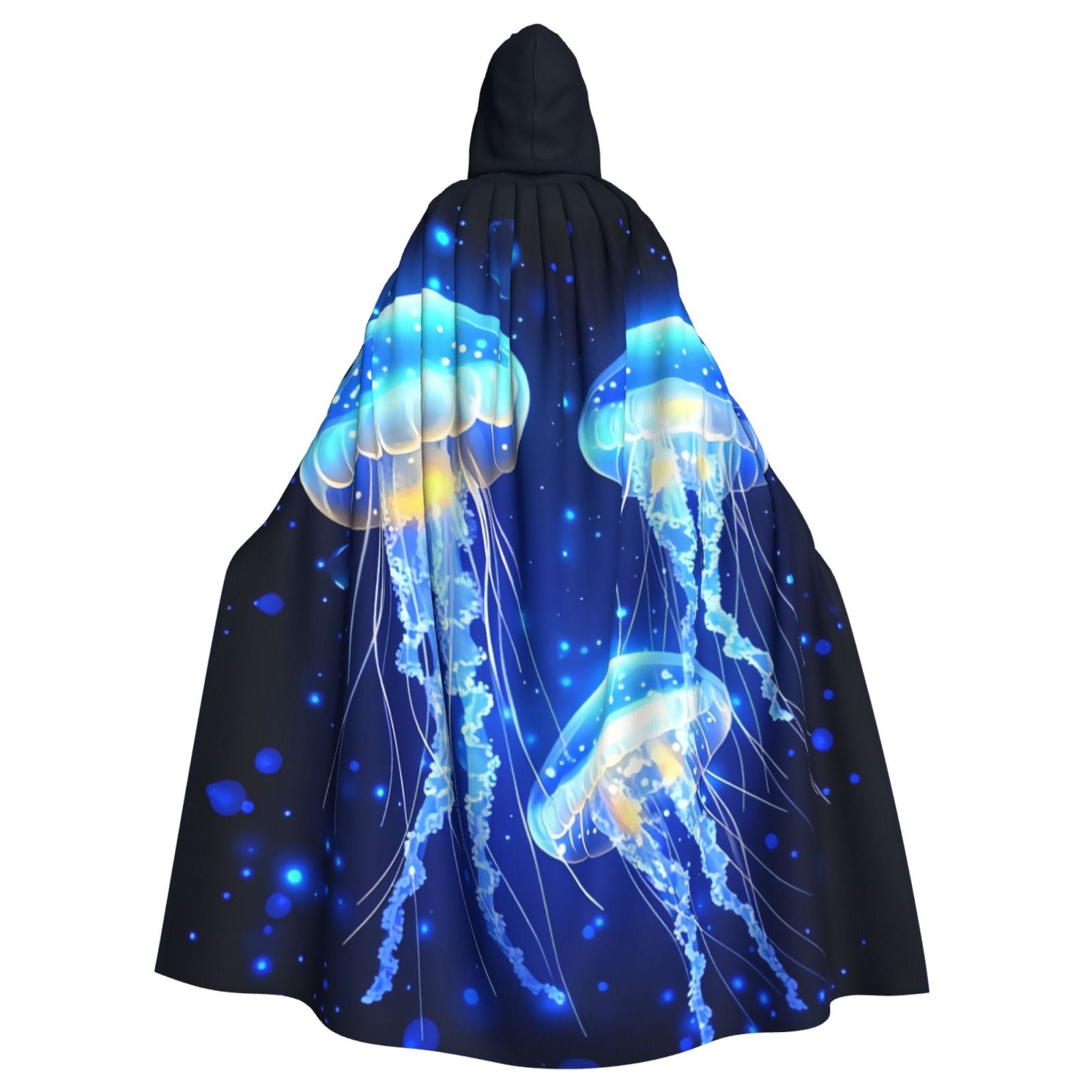 Unisex Hooded Cloak Adult Lightweight Overcoat Jellyfish Underwater ...