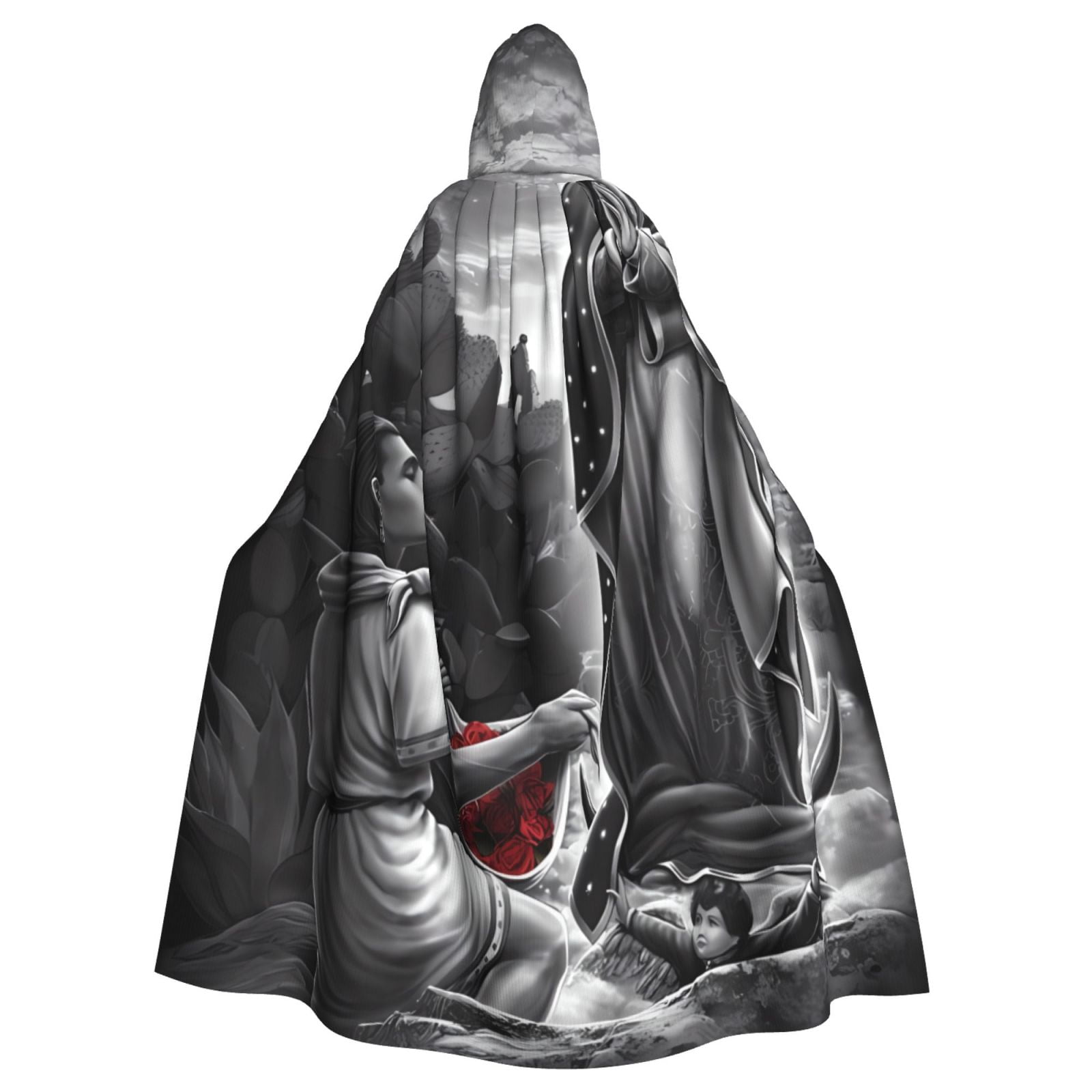 Unisex Hooded Cloak Adult Lightweight Overcoat Lady Of Guadalupe Virgin ...