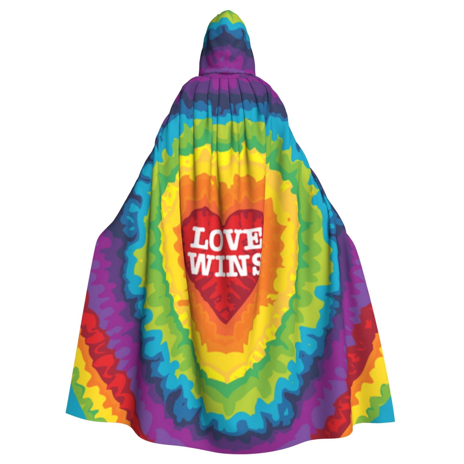 Unisex Hooded Cloak Adult Lightweight Overcoat Love Wins Rainbow ...