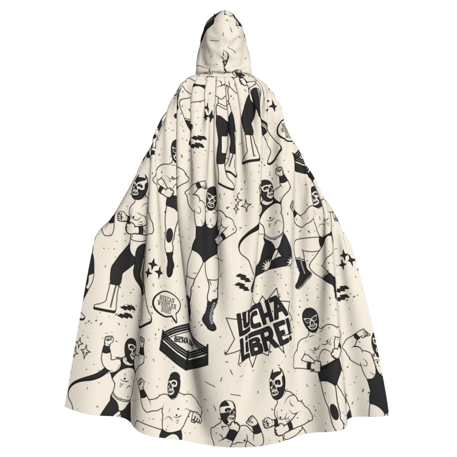 Unisex Hooded Cloak Adult Lightweight Overcoat Luchadores Heroes Of ...