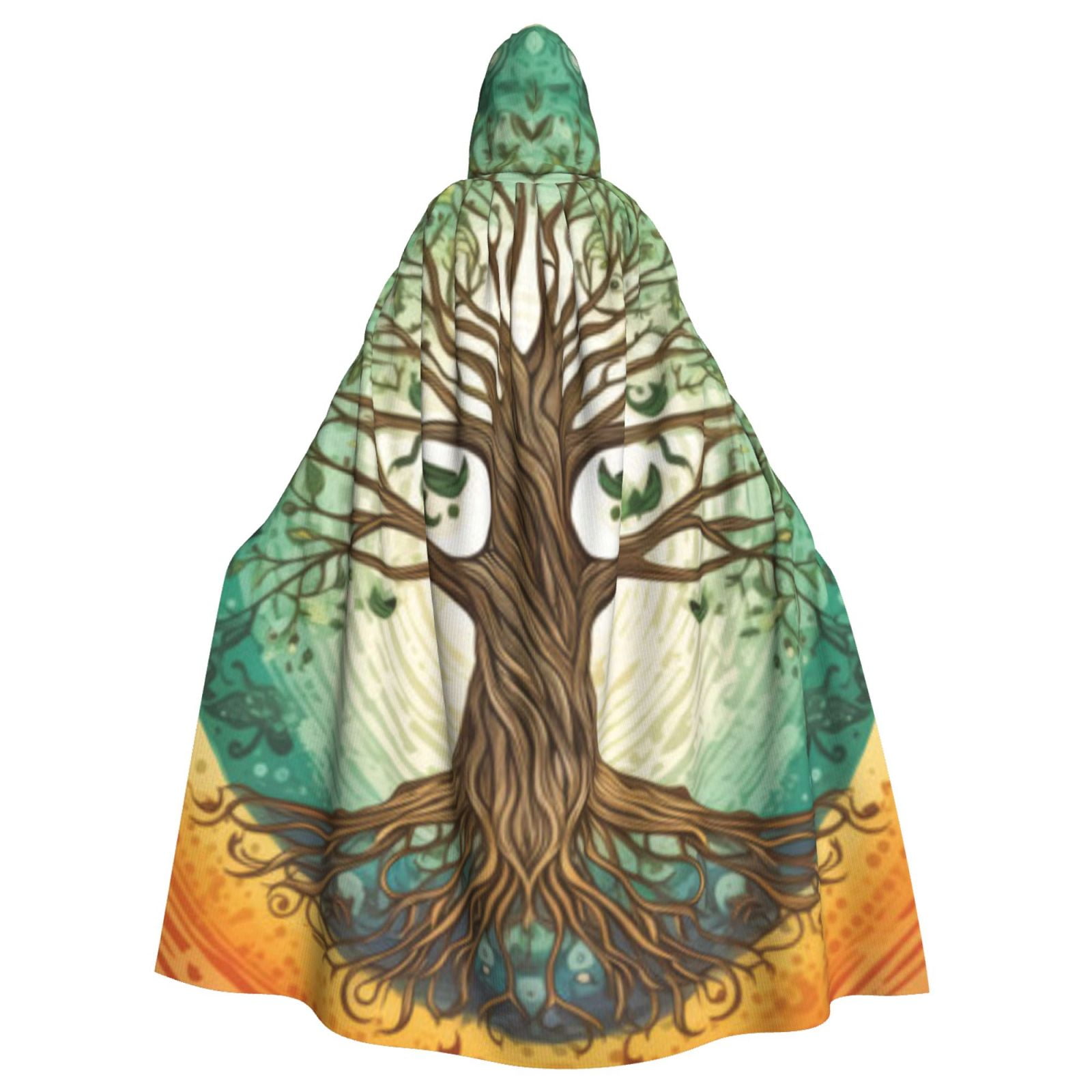 Unisex Hooded Cloak Adult Lightweight Overcoat Magic Tree Of Life ...