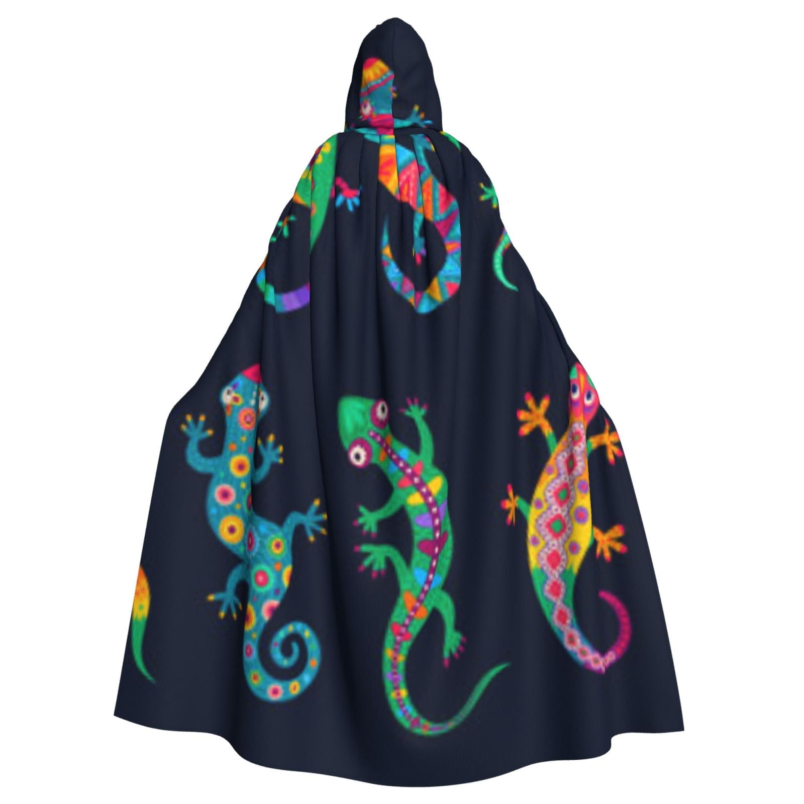 Unisex Hooded Cloak Adult Lightweight Overcoat Mexican Lizard And Gecko ...