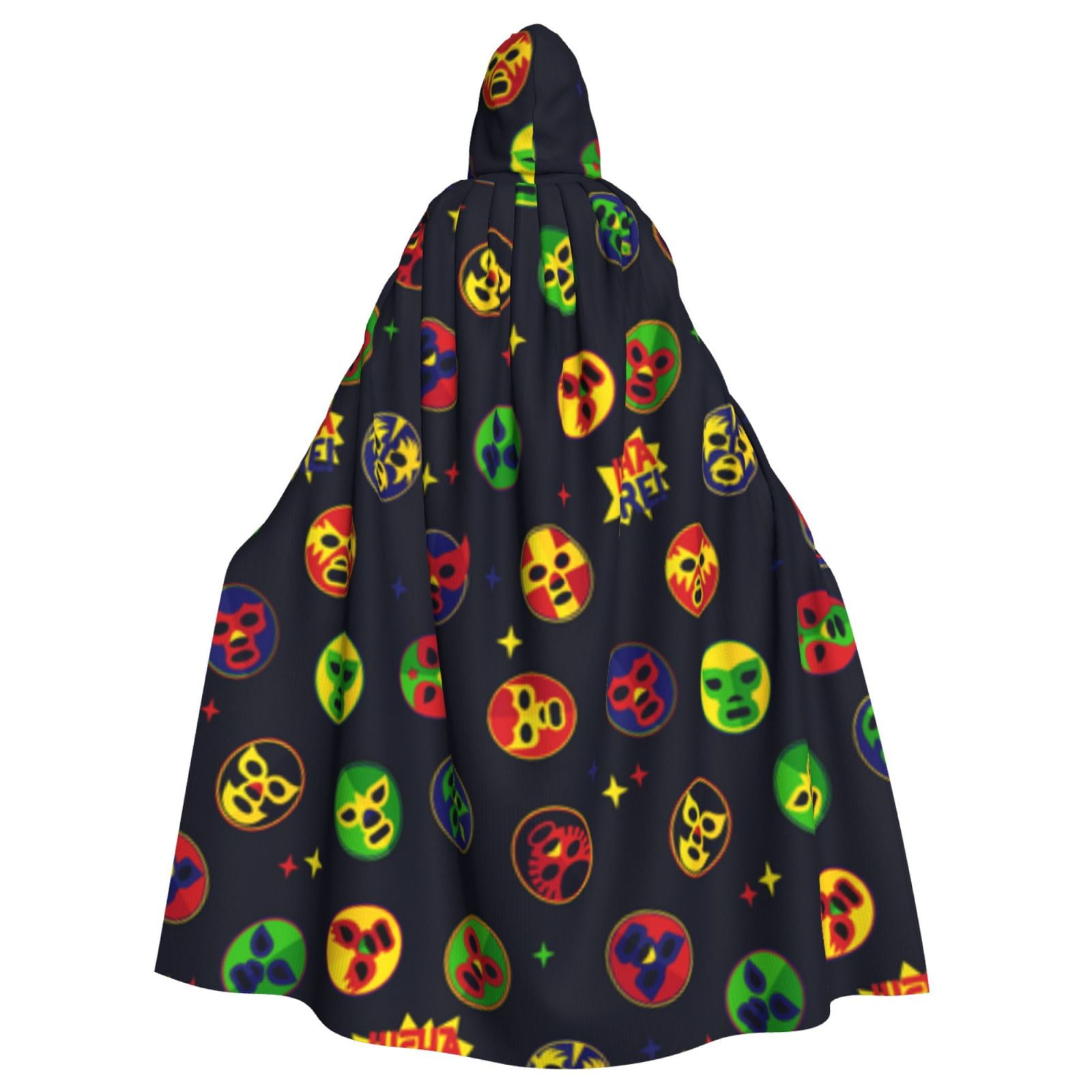 Unisex Hooded Cloak Adult Lightweight Overcoat Mexican Lucha Libre ...