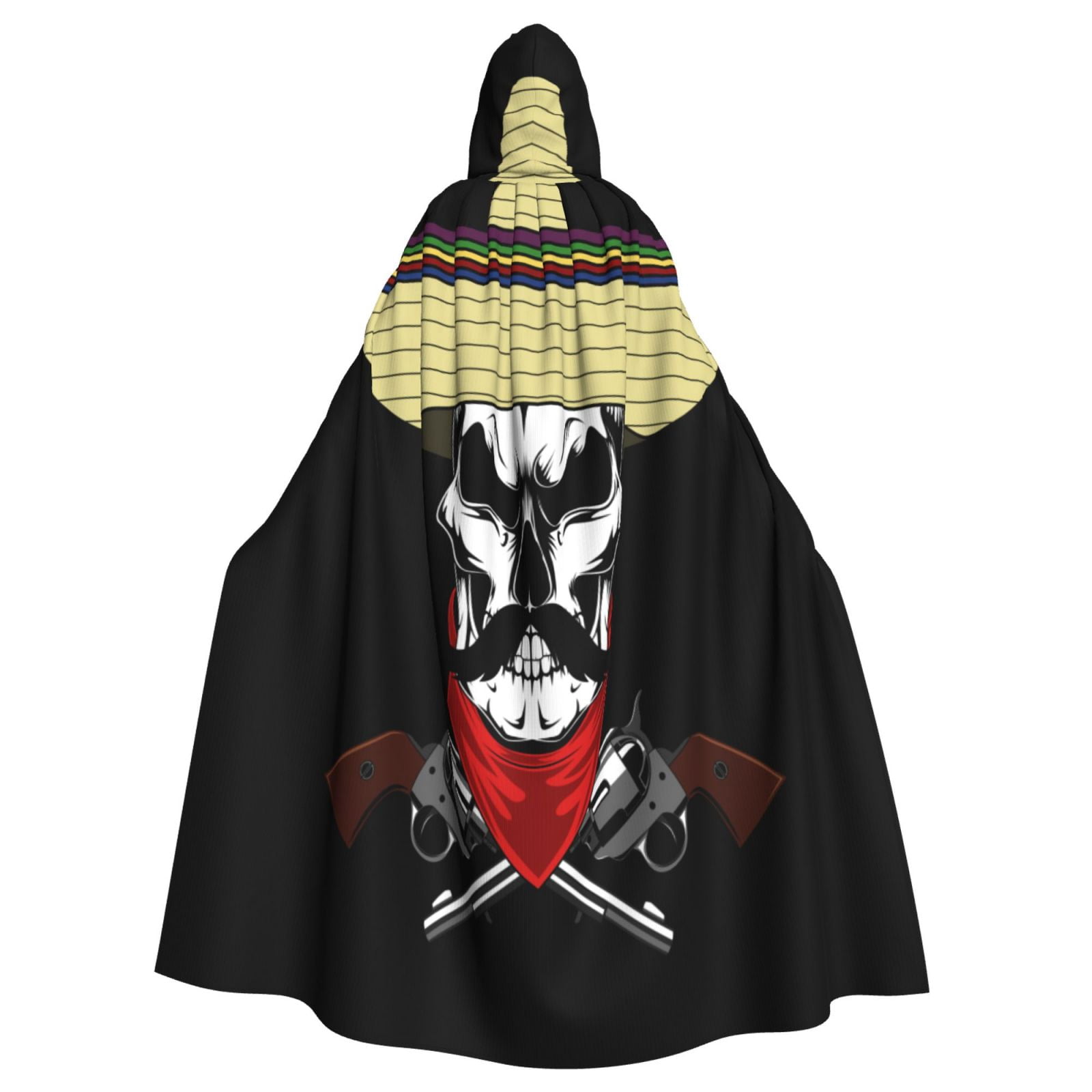 Unisex Hooded Cloak Adult Lightweight Overcoat Mexican Male Skull Cloak ...