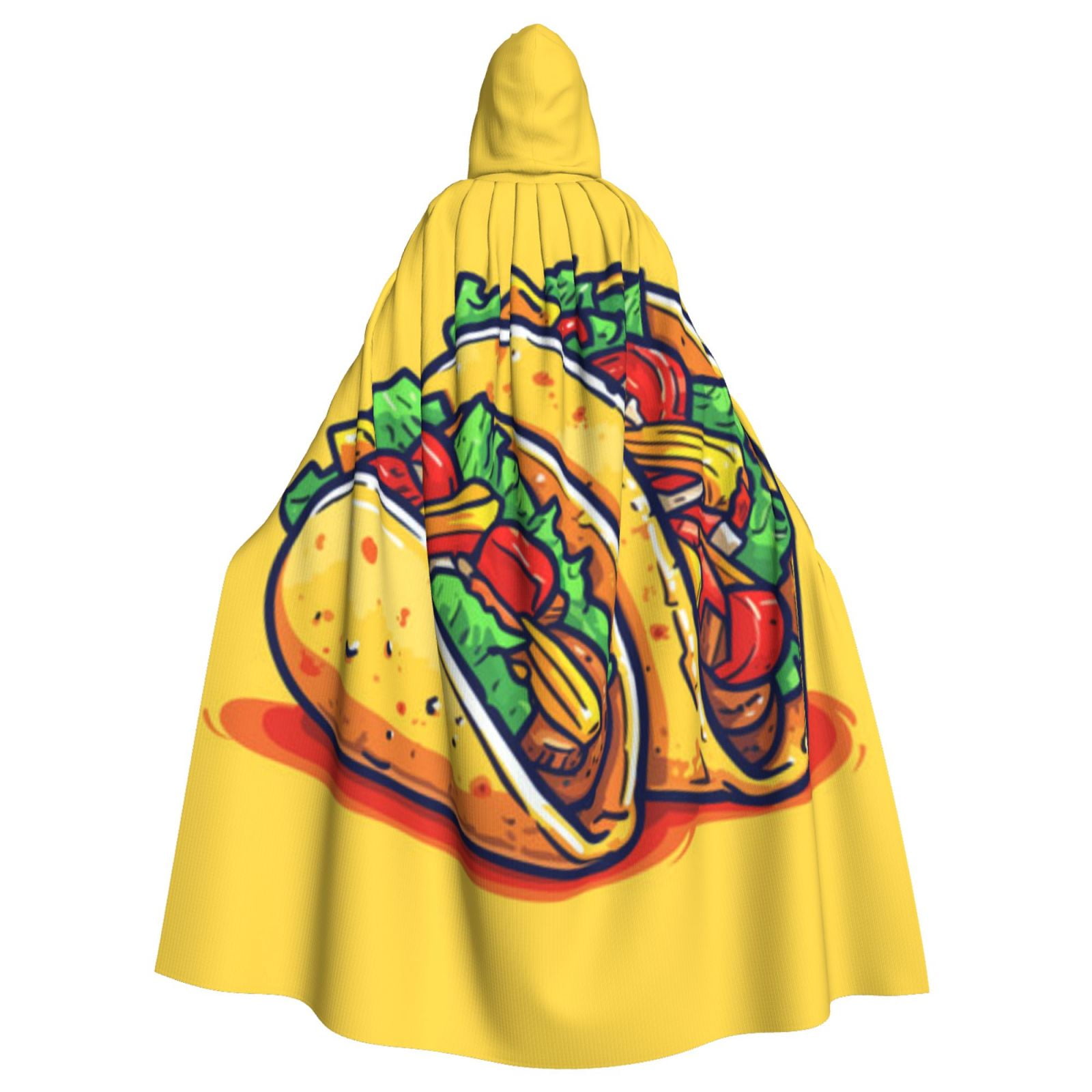Unisex Hooded Cloak Adult Lightweight Overcoat Mexican Taco Cloak for ...
