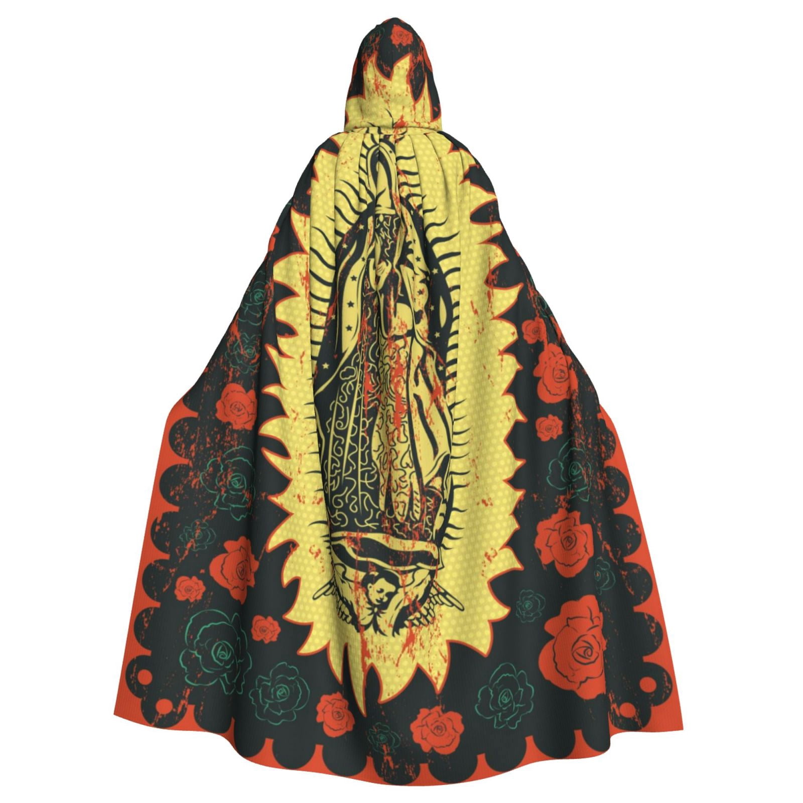 Unisex Hooded Cloak Adult Lightweight Overcoat Mexican Virgin Of ...