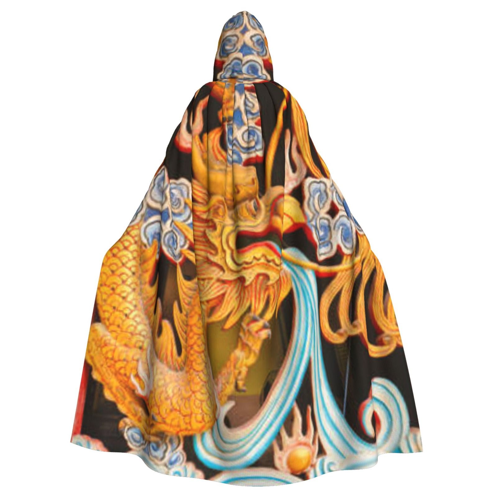 Unisex Hooded Cloak Adult Lightweight Overcoat Molded Dragon Figure ...