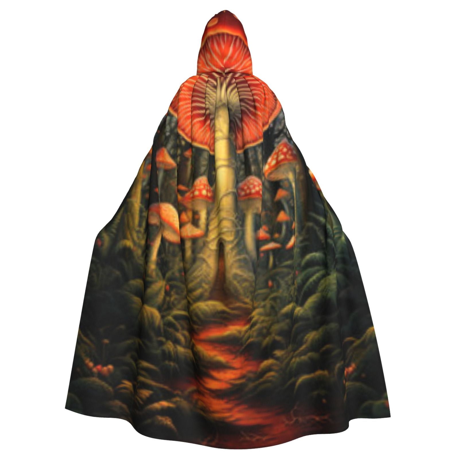 Unisex Hooded Cloak Adult Lightweight Overcoat Mushrooms Forest Cloak ...