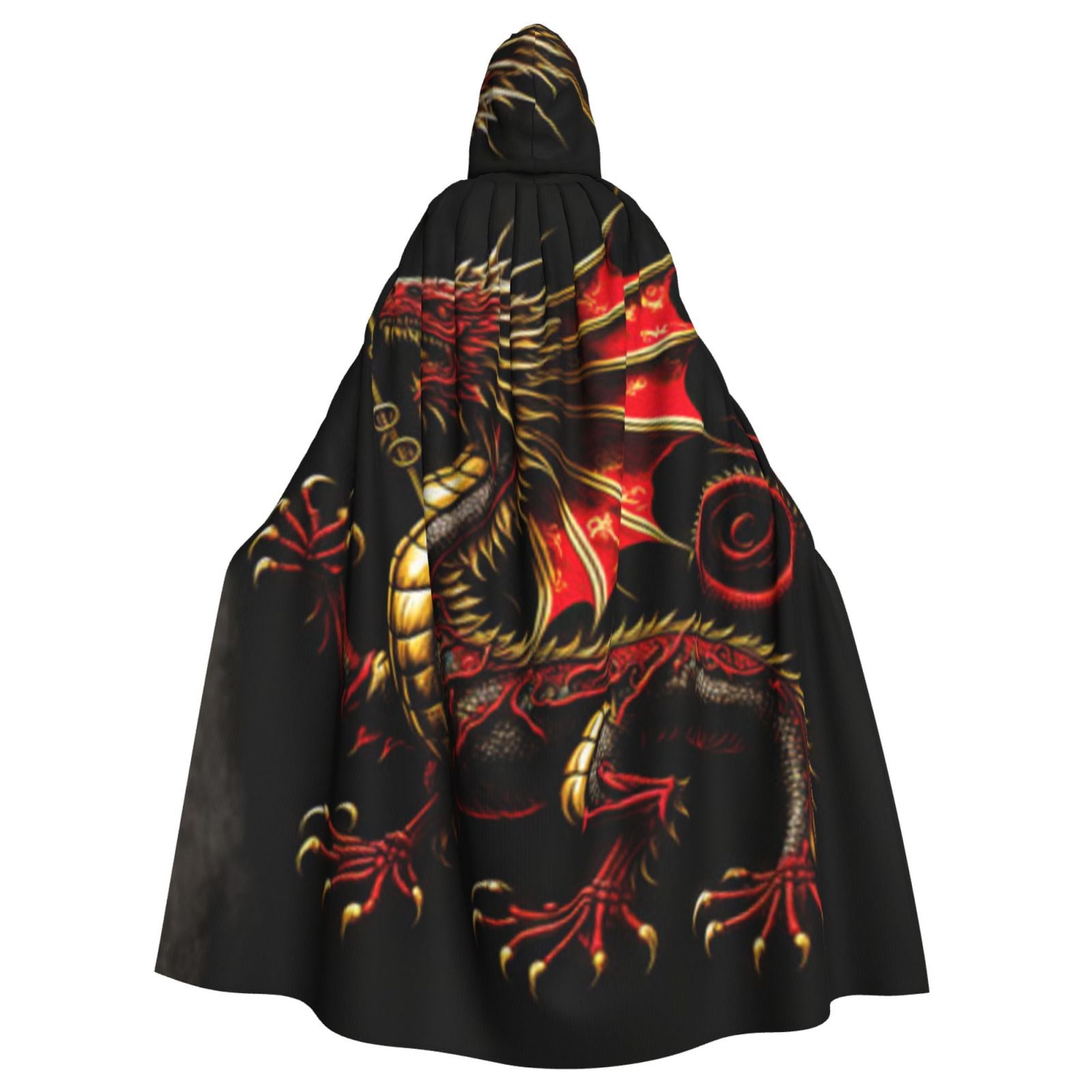 Unisex Hooded Cloak Adult Lightweight Overcoat Mystical Dragons Cloak ...