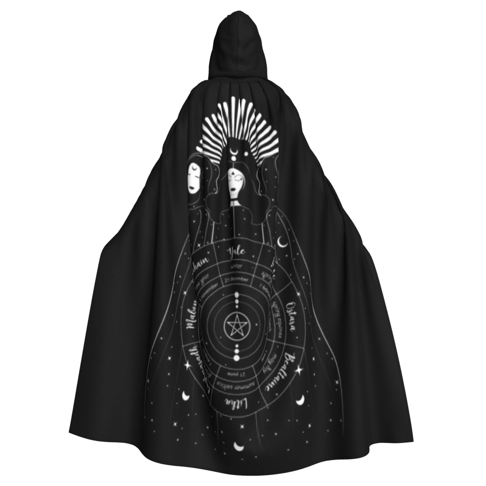 Unisex Hooded Cloak Adult Lightweight Overcoat Mystical Triple Goddess ...