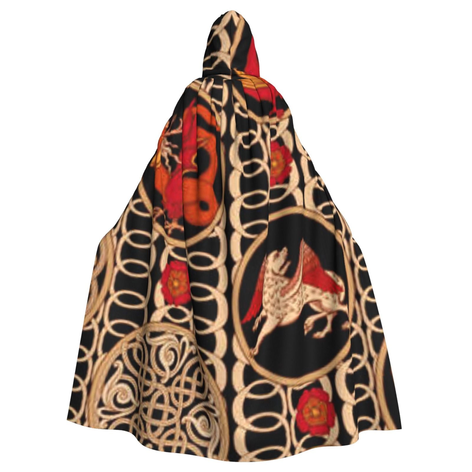 Unisex Hooded Cloak Adult Lightweight Overcoat Mythical Animals ...