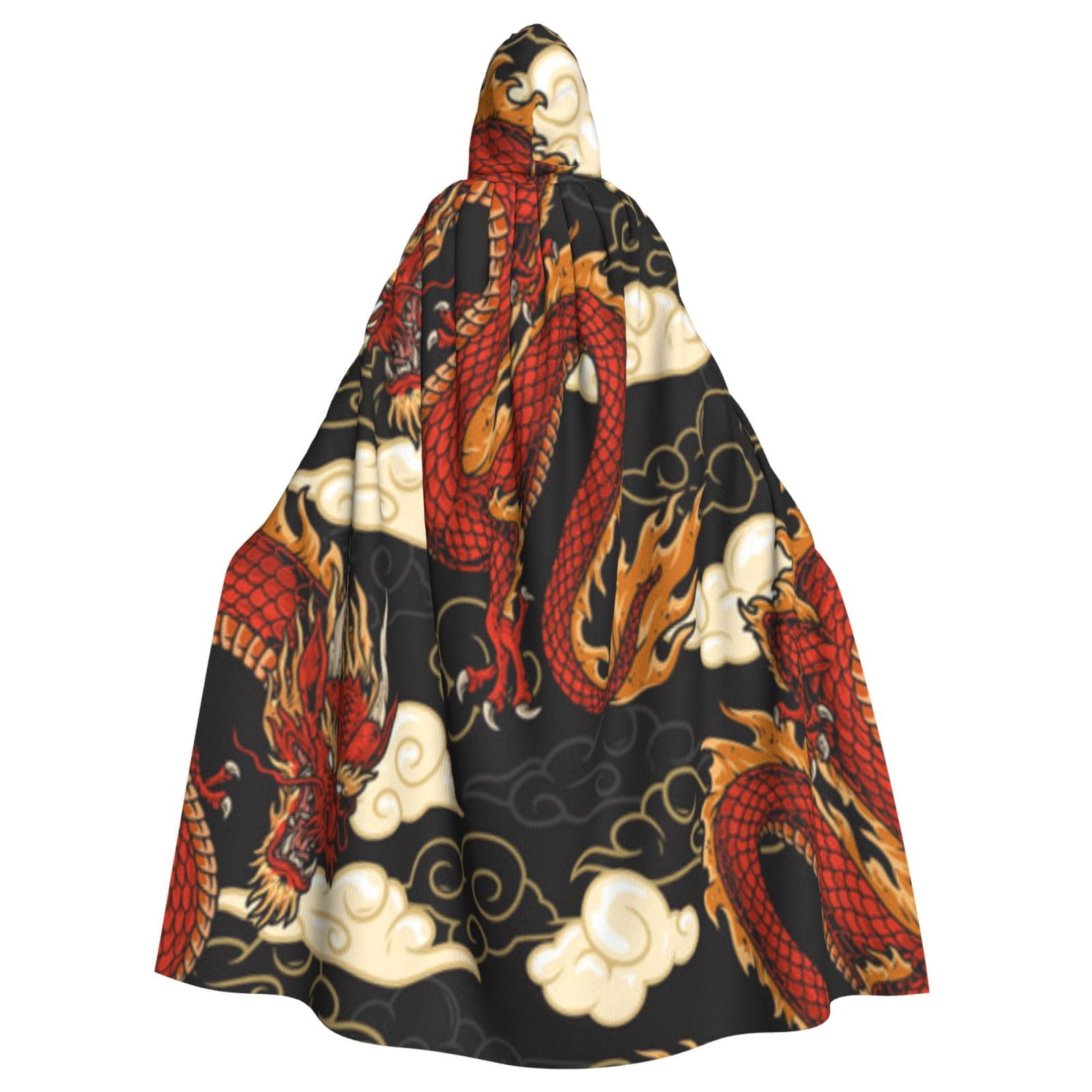Unisex Hooded Cloak Adult Lightweight Overcoat Mythical Dragons Cloak ...