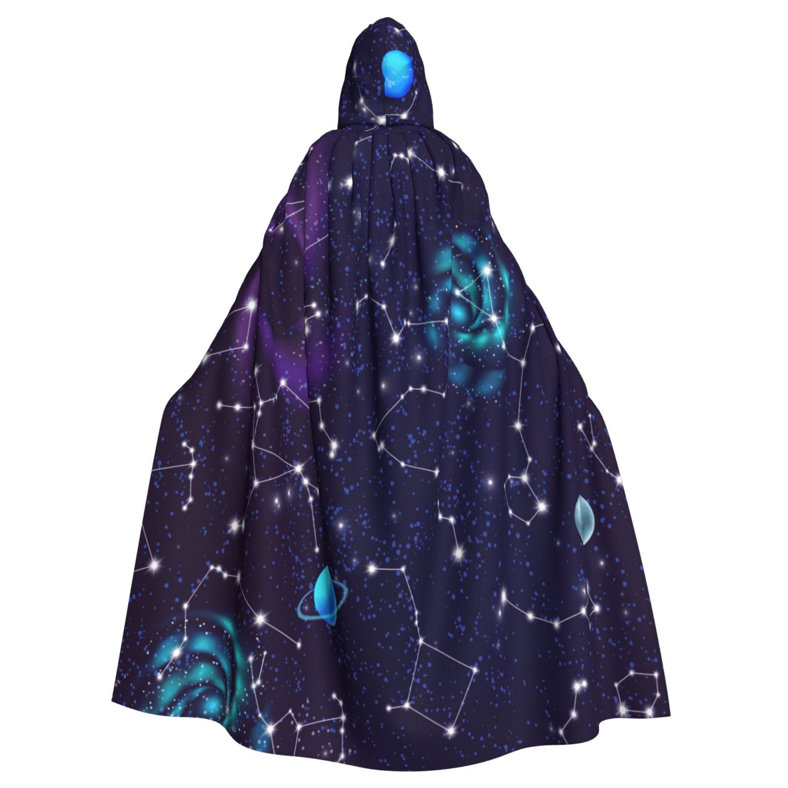 Unisex Hooded Cloak Adult Lightweight Overcoat Night Sky With ...