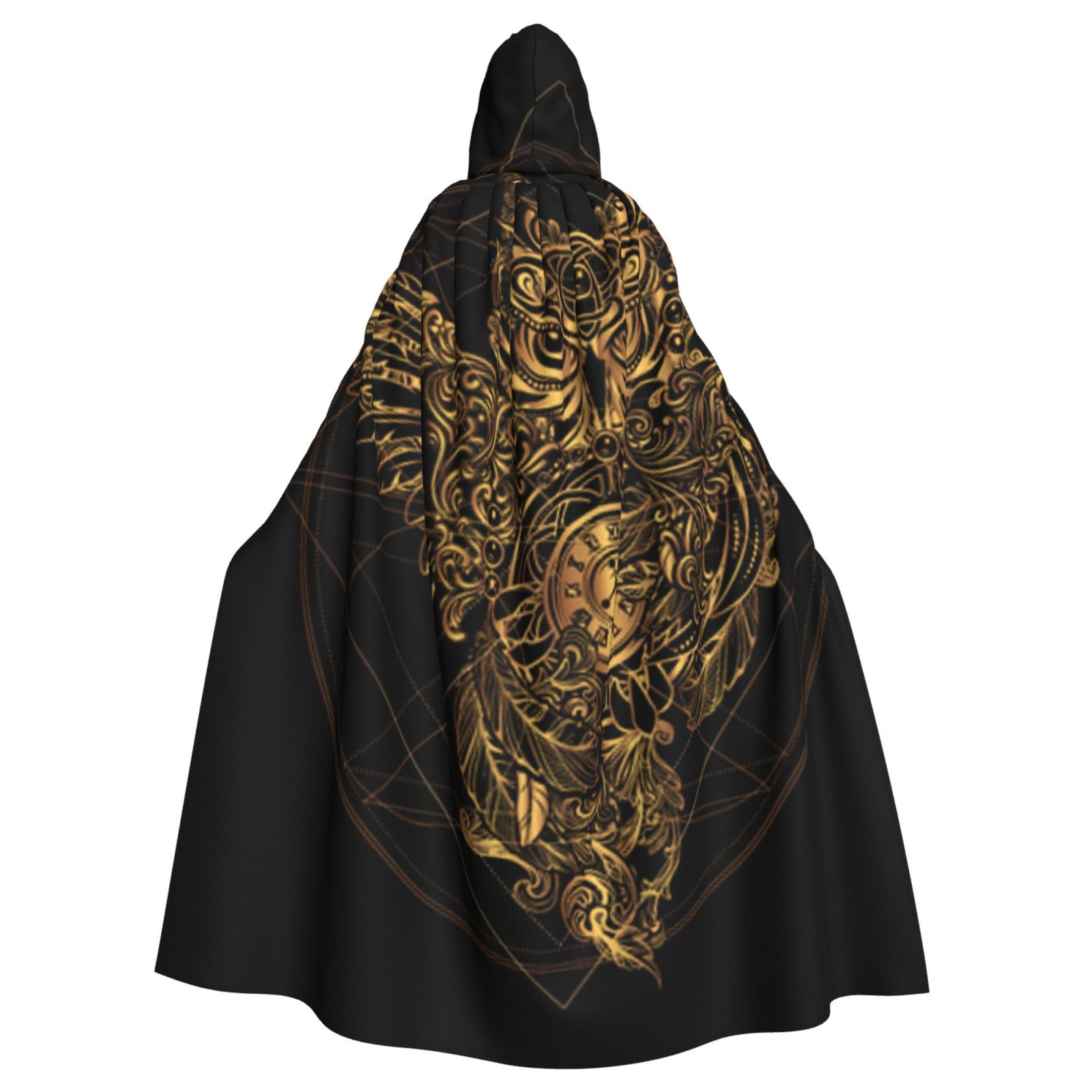 Unisex Hooded Cloak Adult Lightweight Overcoat Occult Spiritual Symbols ...