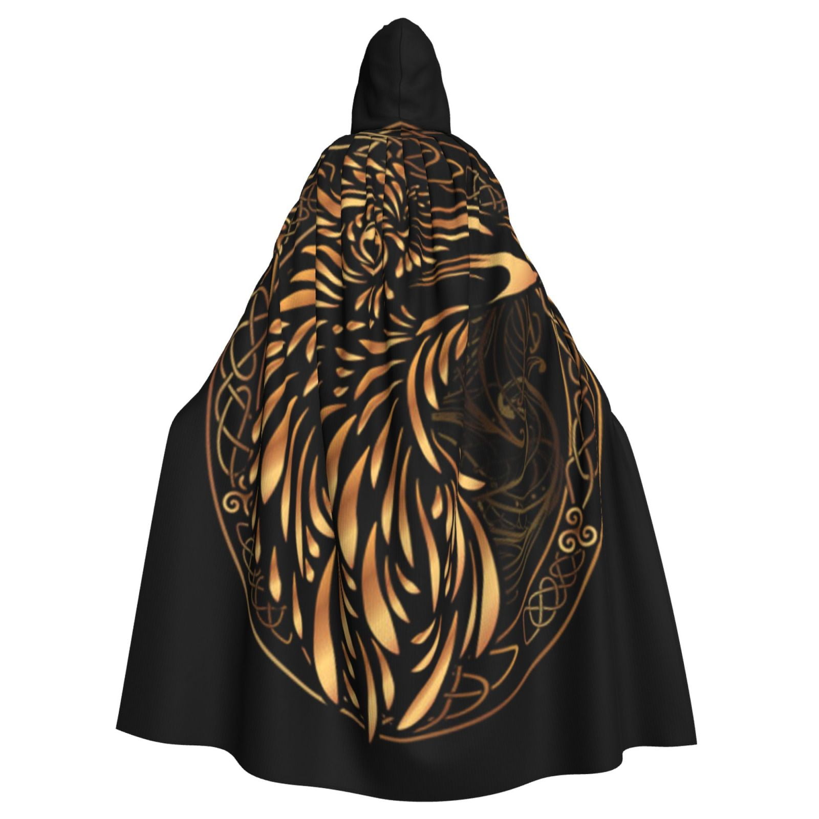 Unisex Hooded Cloak Adult Lightweight Overcoat Odins Raven Cloak for ...