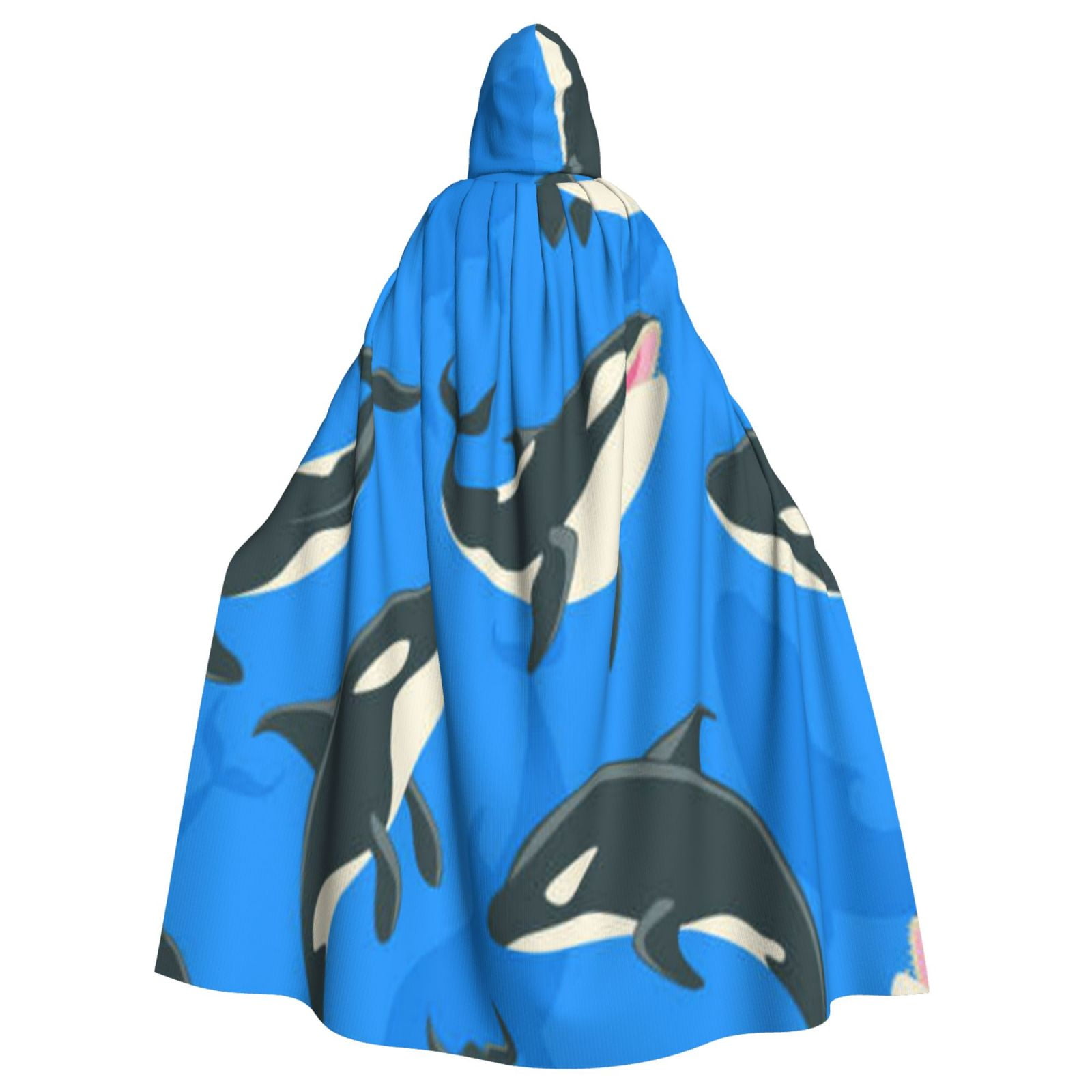 Unisex Hooded Cloak Adult Lightweight Overcoat Orca Whale Sea Predatory ...