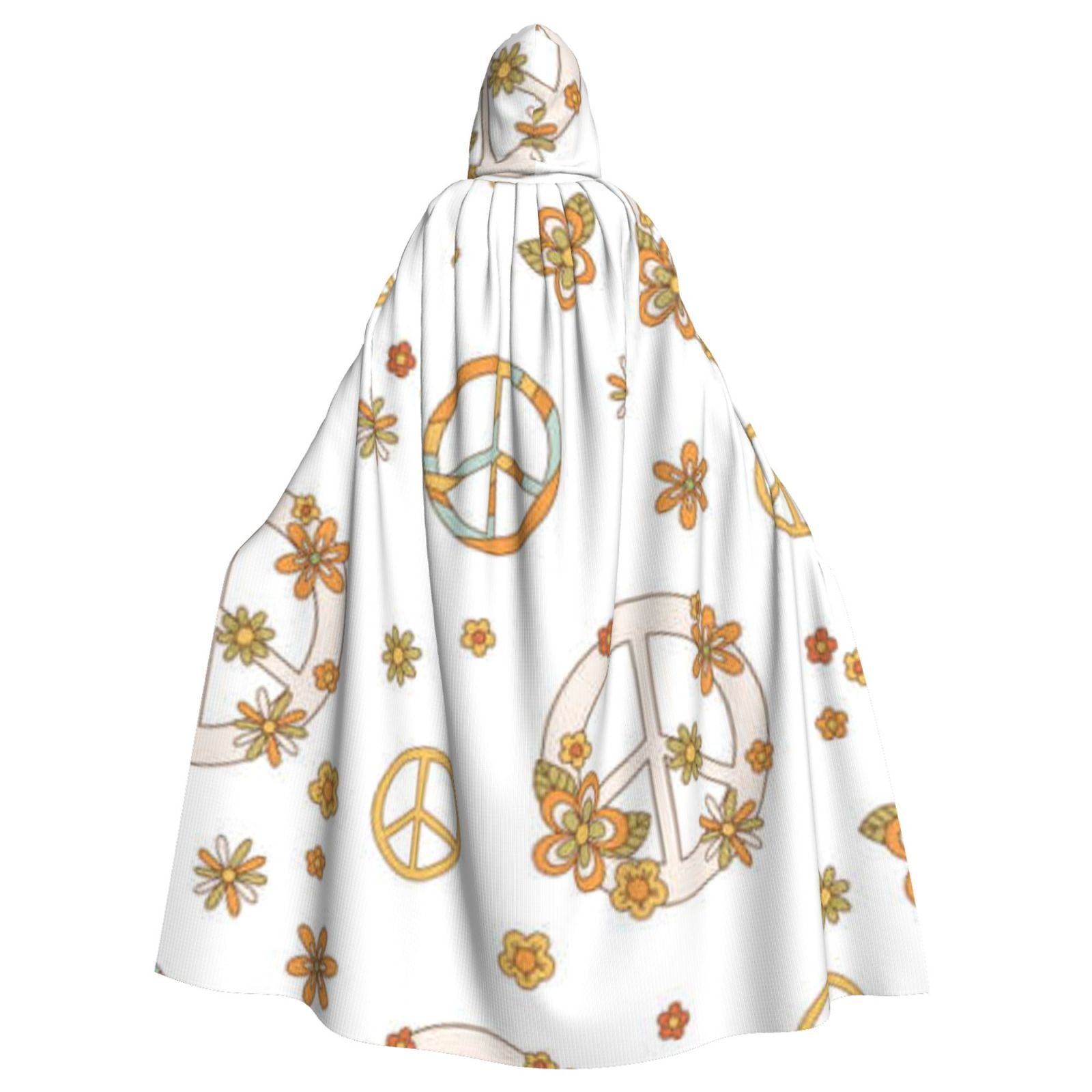 Unisex Hooded Cloak Adult Lightweight Overcoat Pacific And Flower In ...