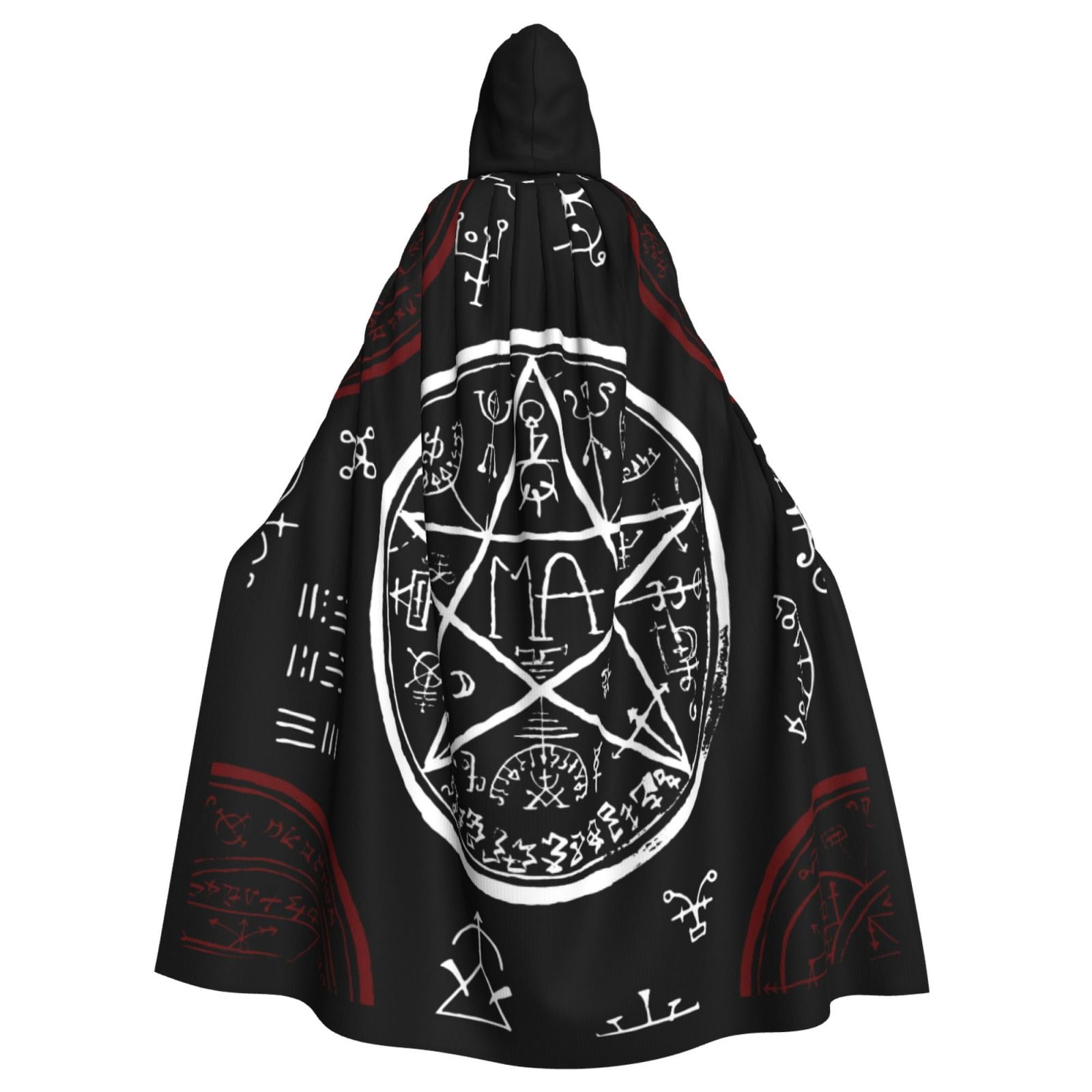 Unisex Hooded Cloak Adult Lightweight Overcoat Pentagram And Mystic ...