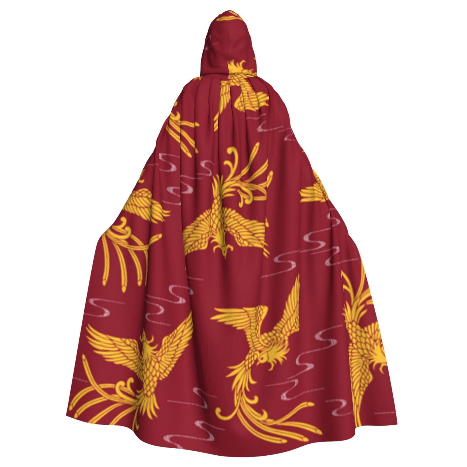 Unisex Hooded Cloak Adult Lightweight Overcoat Phoenix Pattern Cloak ...