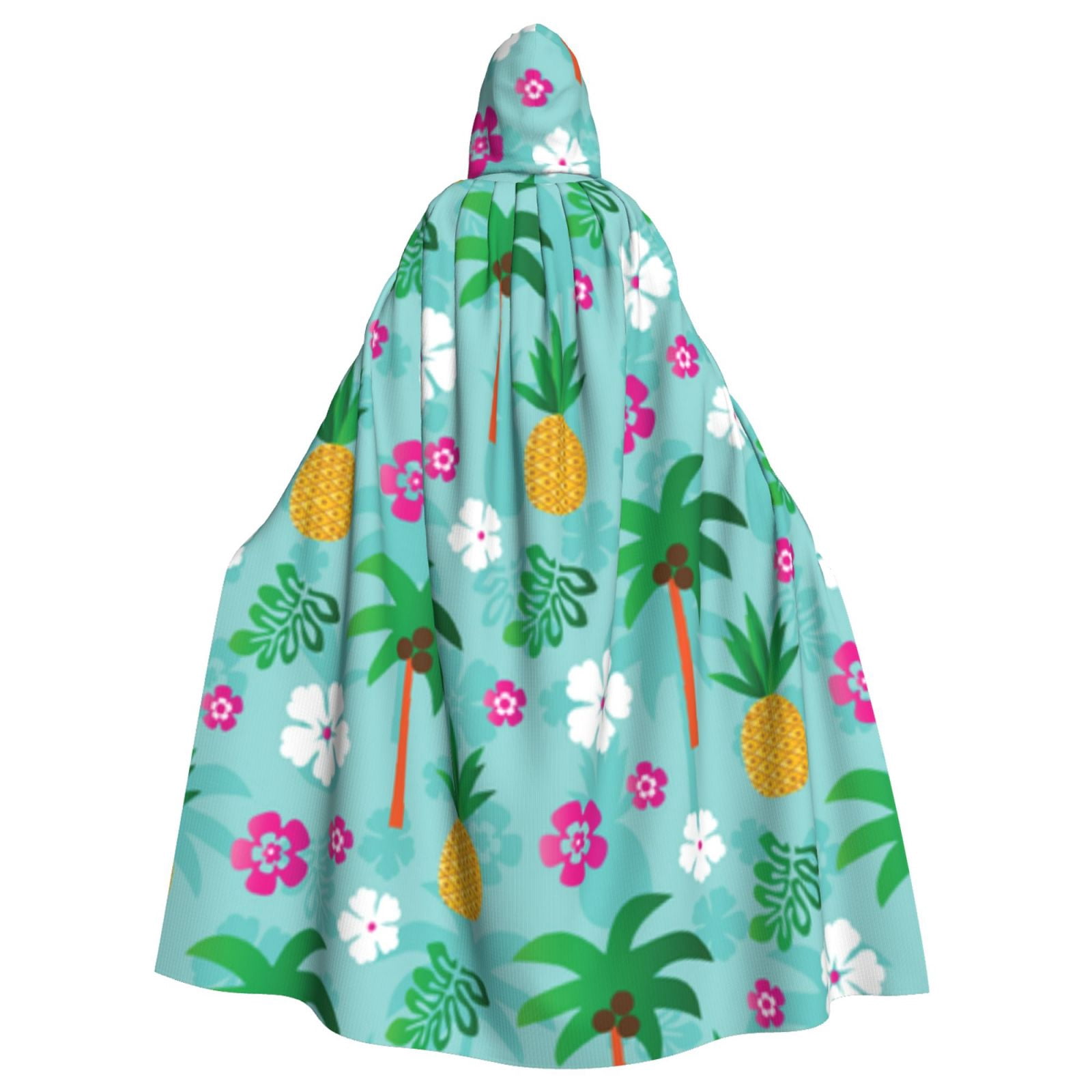 Unisex Hooded Cloak Adult Lightweight Overcoat Pineapple Palm Tree ...