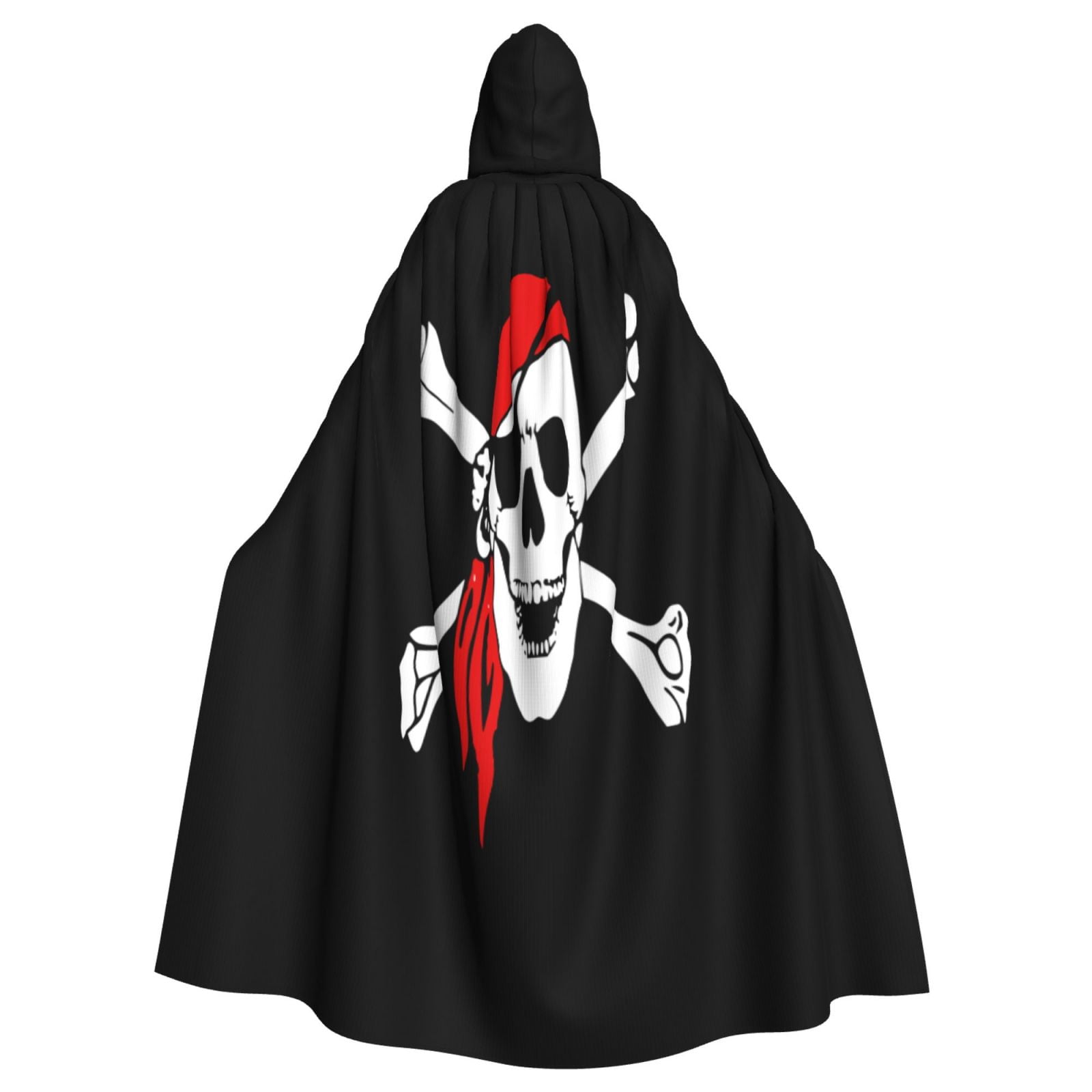 Unisex Hooded Cloak Adult Lightweight Overcoat Pirate Flag Skull Cloak ...