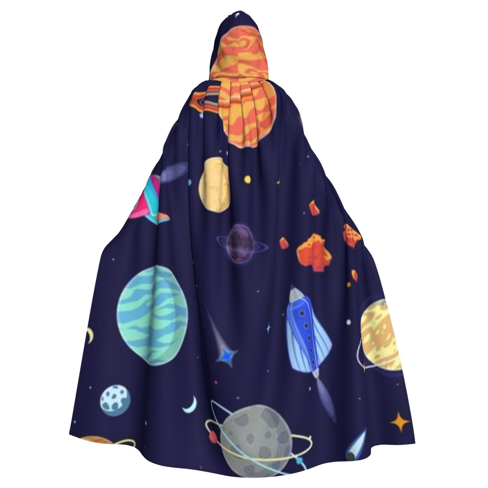 Unisex Hooded Cloak Adult Lightweight Overcoat Planets In Space Cloak ...