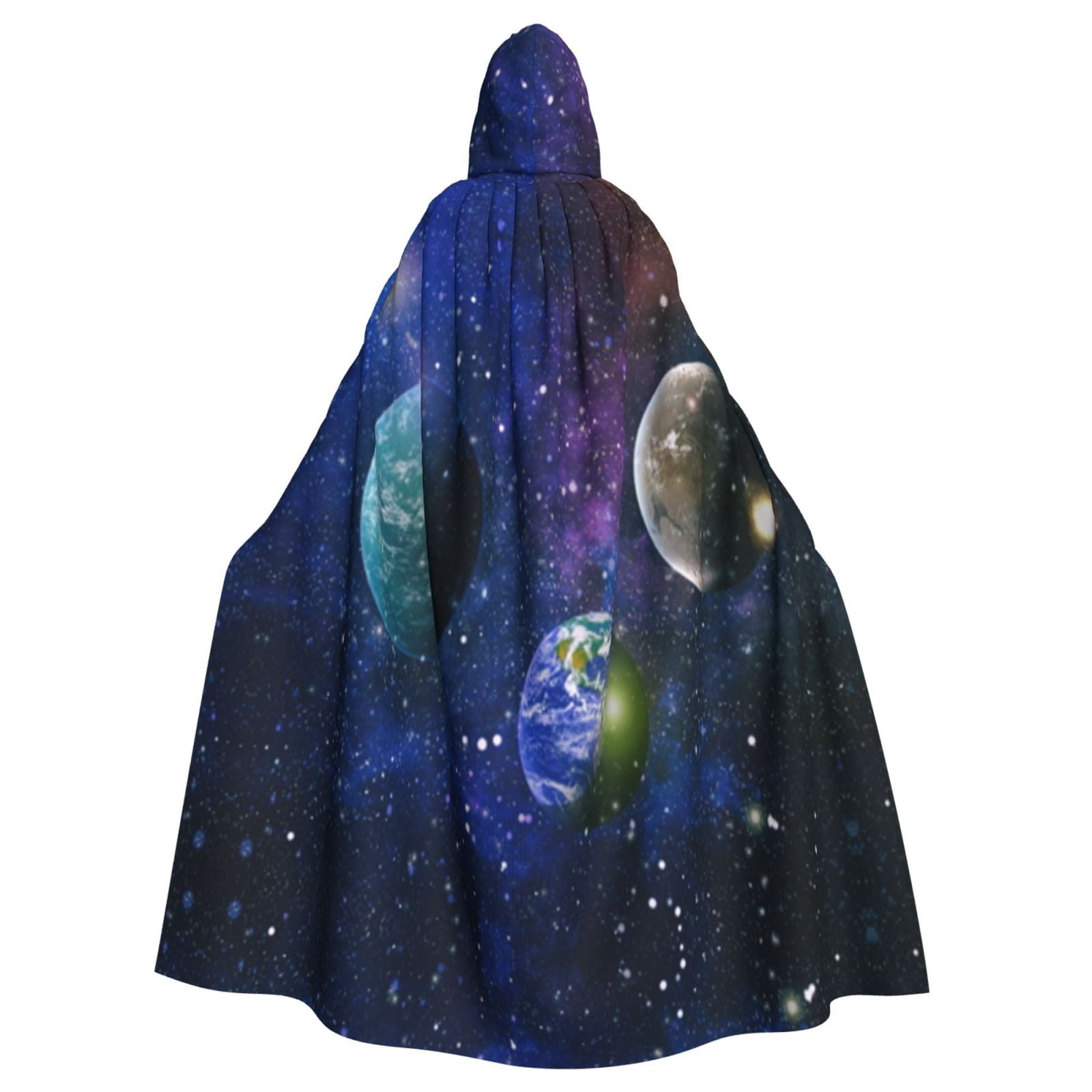 Unisex Hooded Cloak Adult Lightweight Overcoat Planets Stars And ...