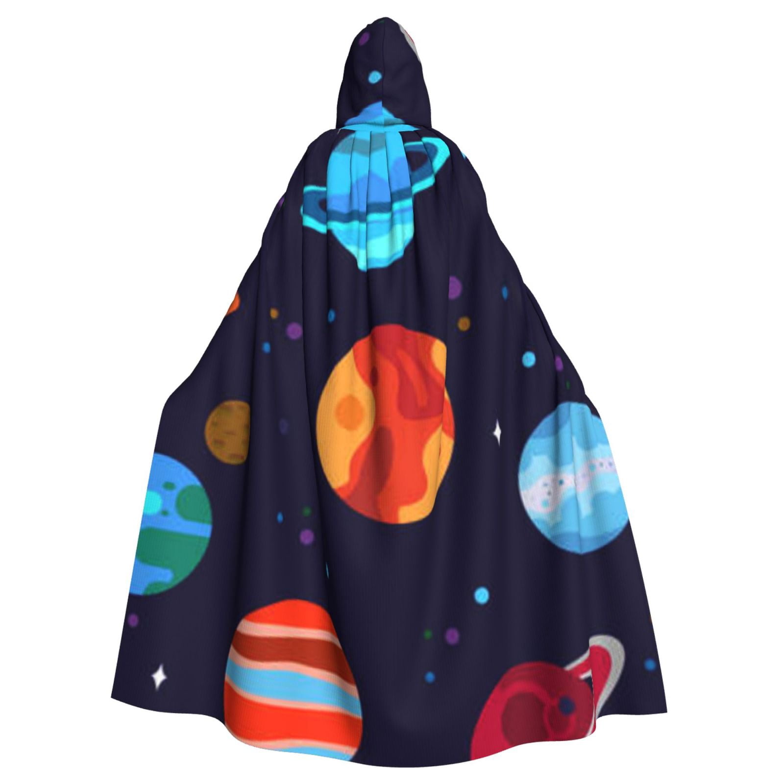 Unisex Hooded Cloak Adult Lightweight Overcoat Planets Stars Pluto ...