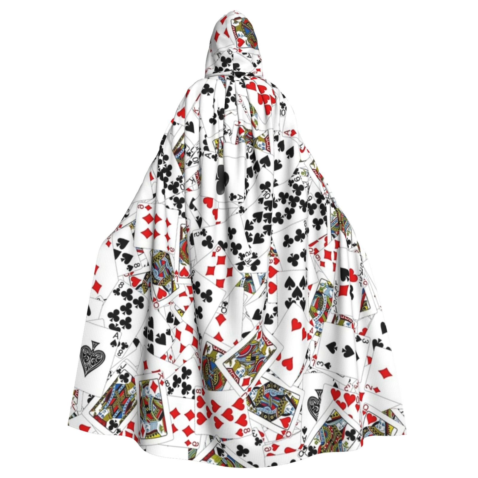 Unisex Hooded Cloak Adult Lightweight Overcoat Poker Cards Cloak for ...