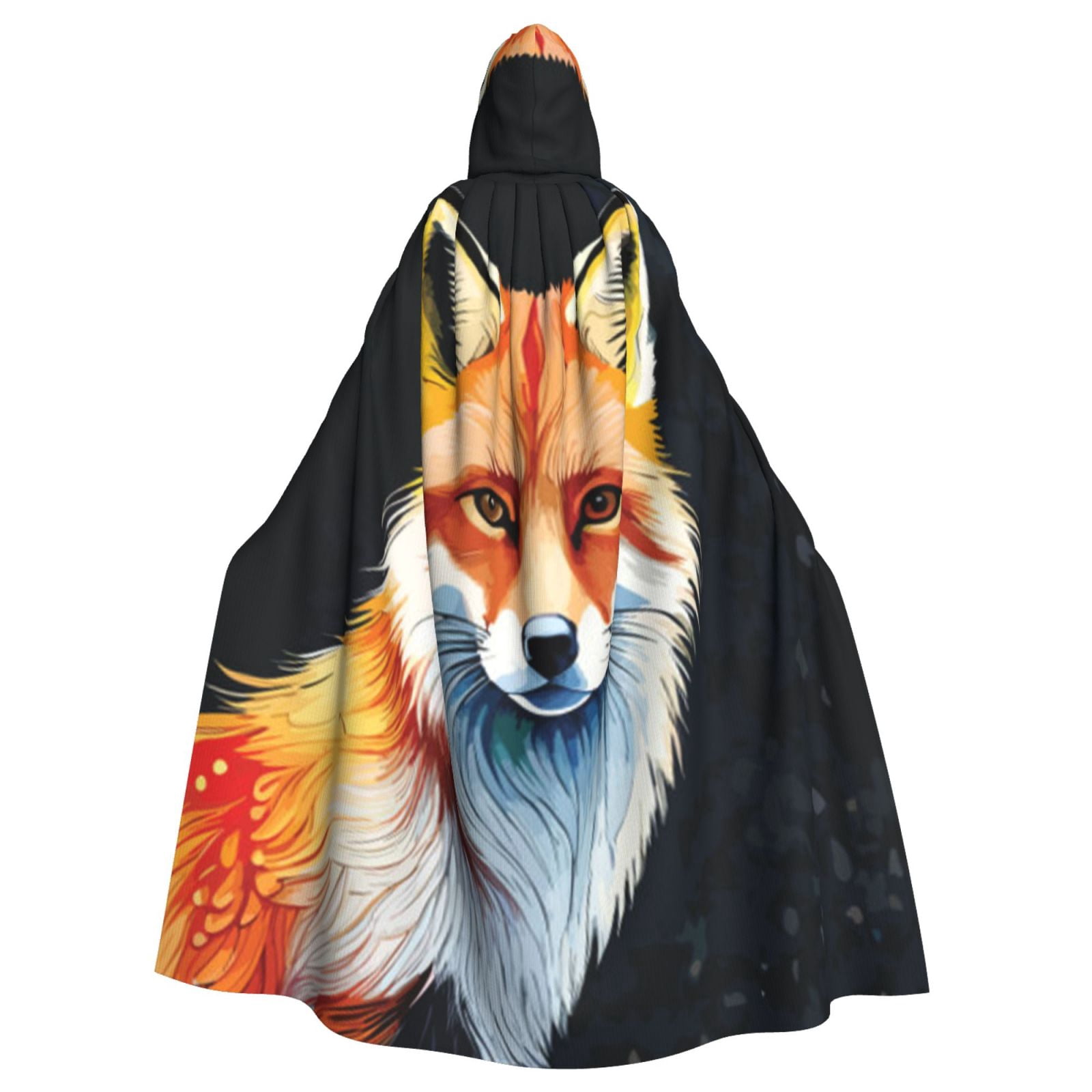 Unisex Hooded Cloak Adult Lightweight Overcoat Portrait Of Red Fox ...