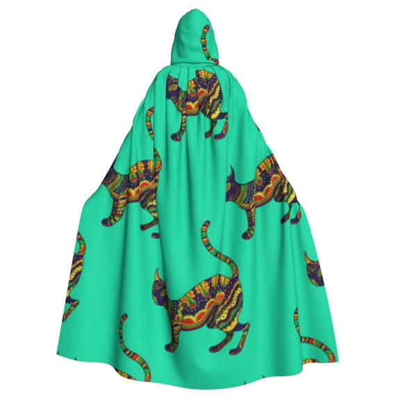 Unisex Hooded Cloak Adult Lightweight Overcoat Psychedelic Cat Cloak ...