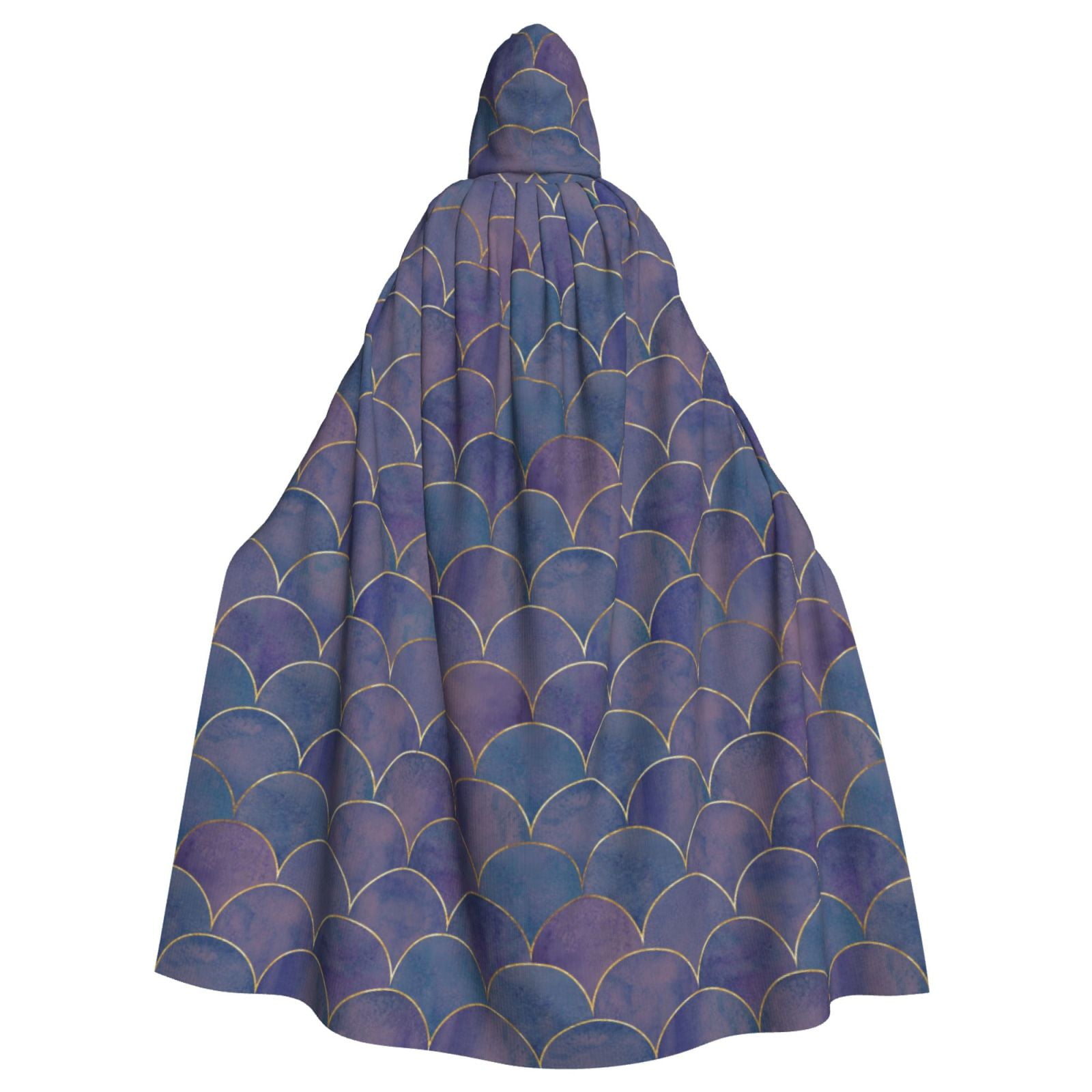 Unisex Hooded Cloak Adult Lightweight Overcoat Purple Blue Teal Mermaid ...