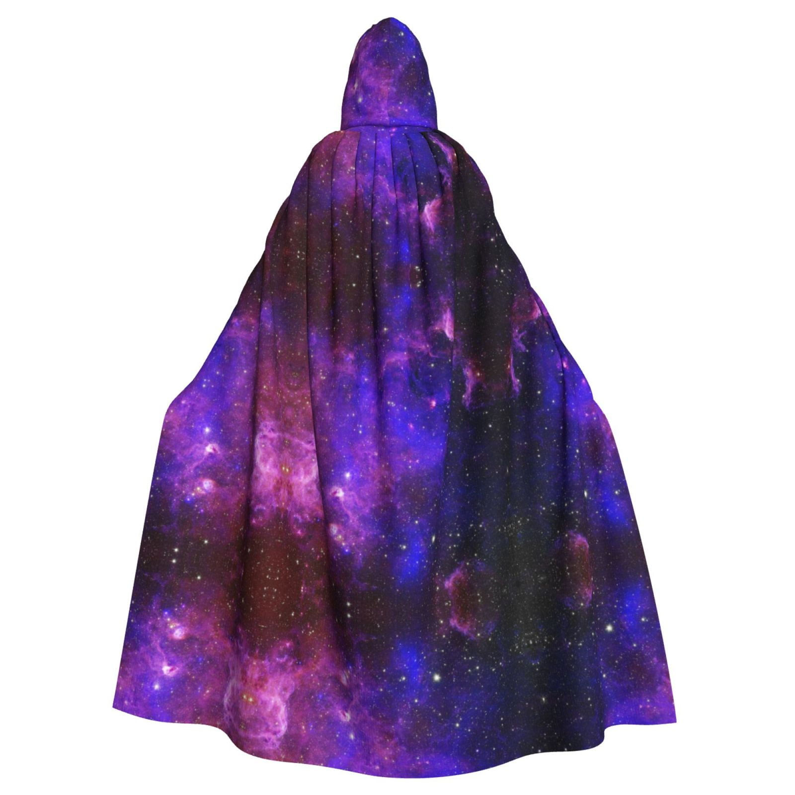 Unisex Hooded Cloak Adult Lightweight Overcoat Purple Starry Sky Cloak ...