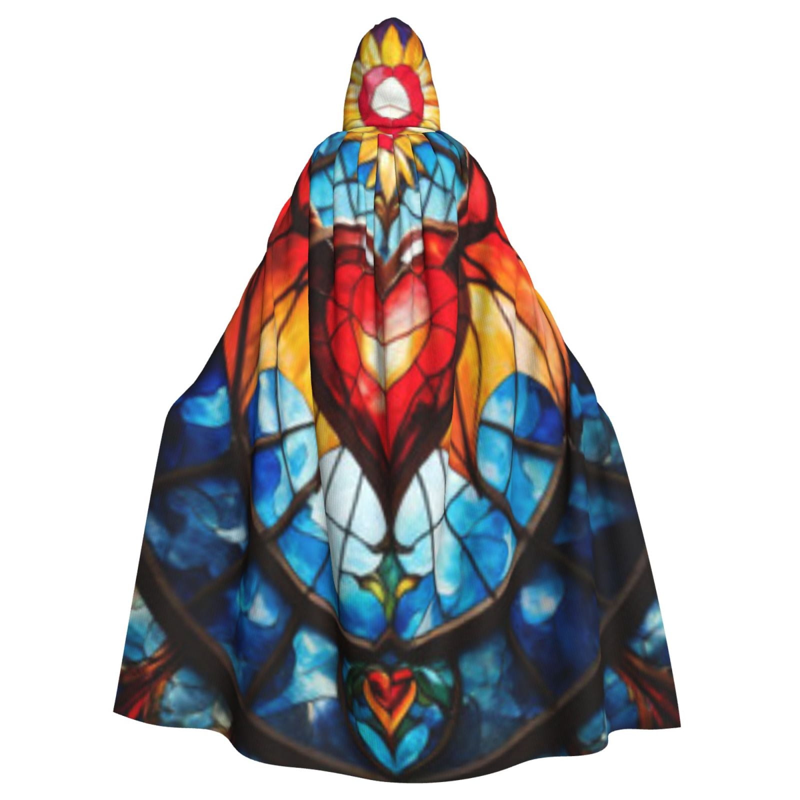 Unisex Hooded Cloak Adult Lightweight Overcoat Red Dragon Of Stained ...