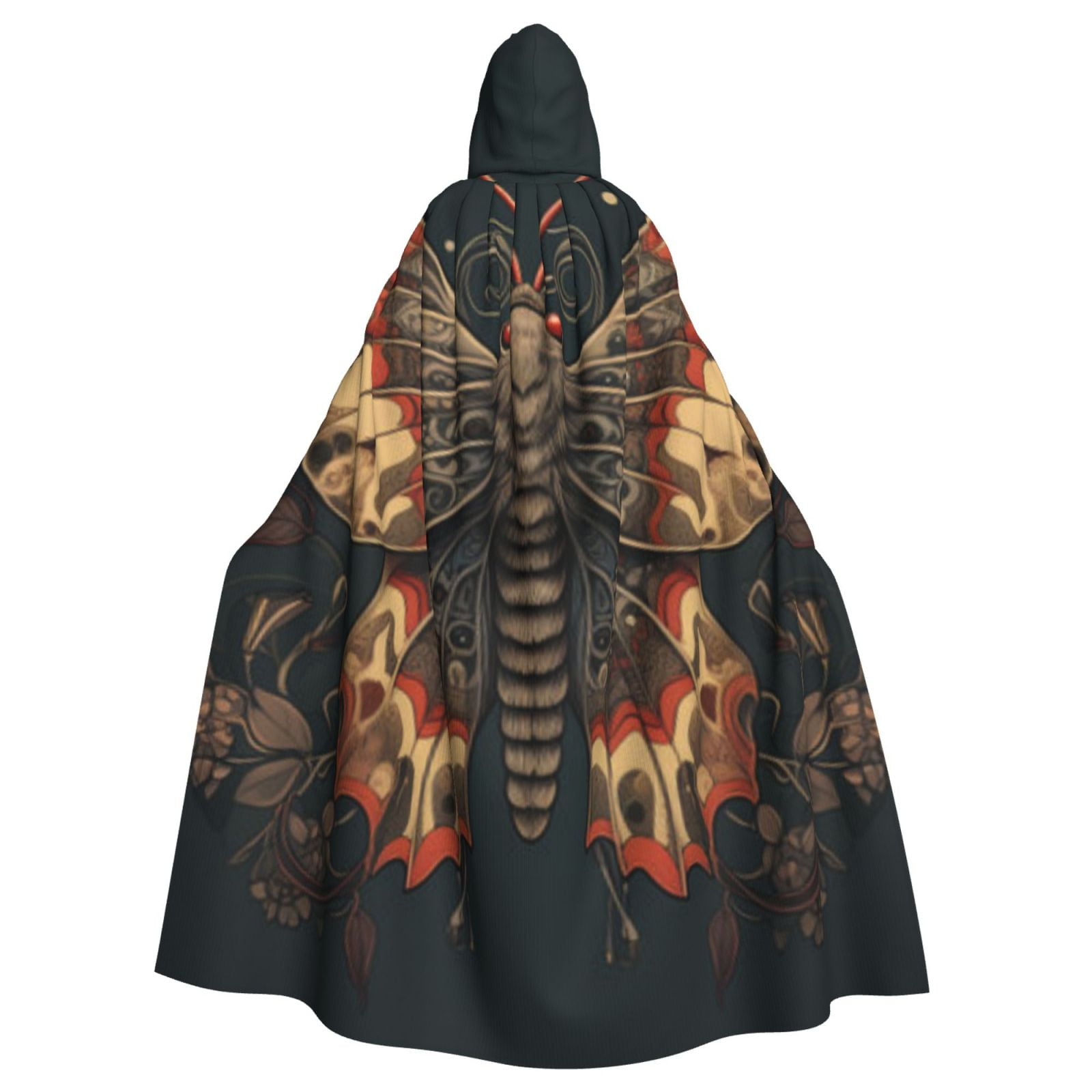 Unisex Hooded Cloak Adult Lightweight Overcoat Retro Butterfly Moth ...