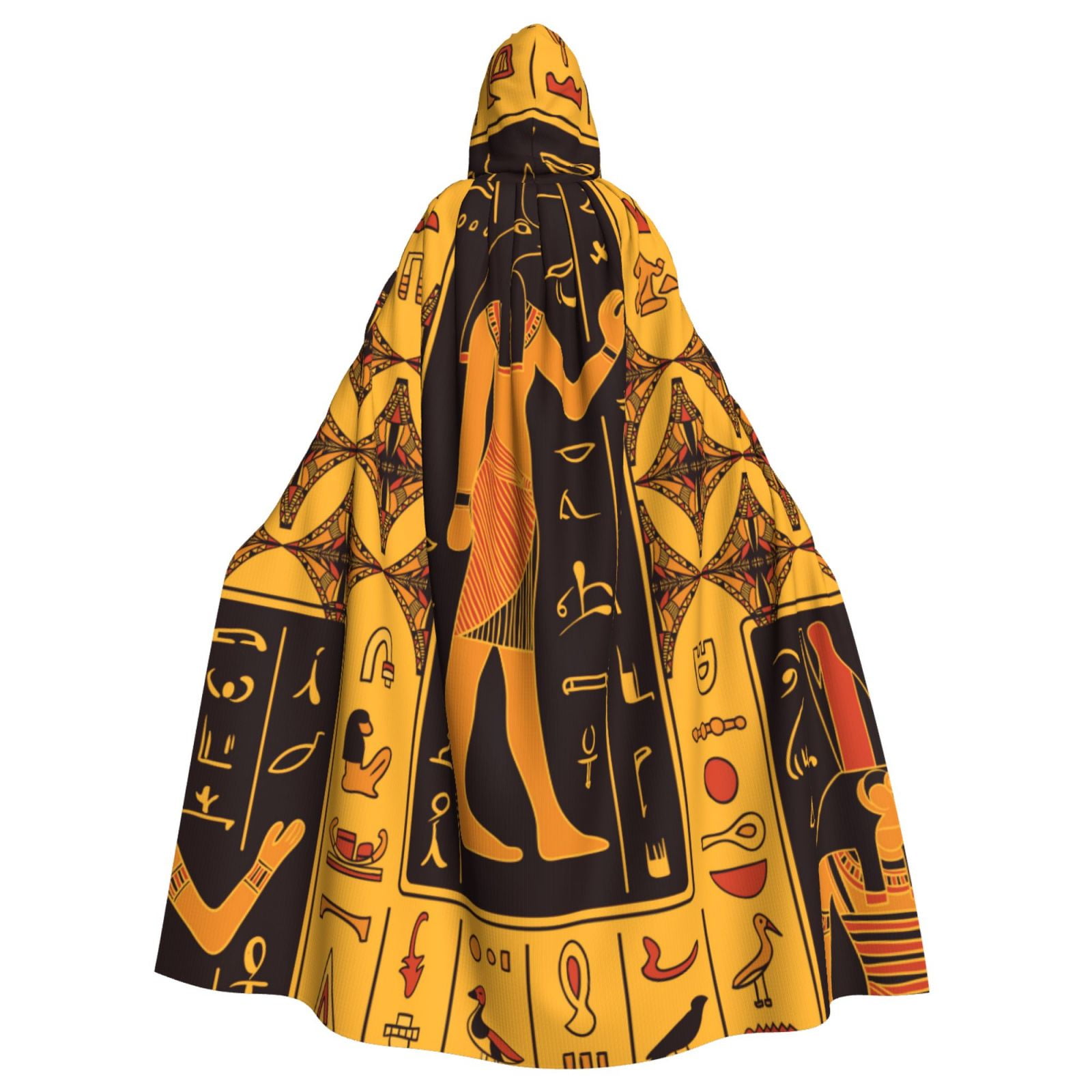 Unisex Hooded Cloak Adult Lightweight Overcoat Retro Egyptian Gods And ...