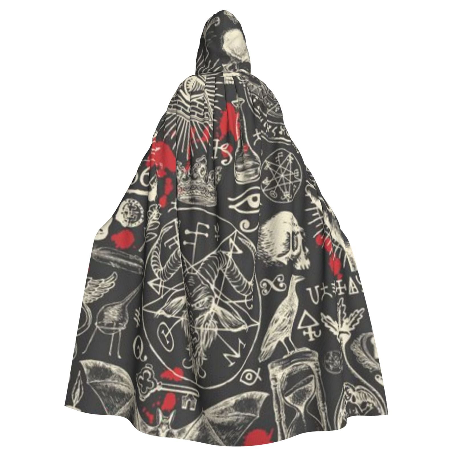 Unisex Hooded Cloak Adult Lightweight Overcoat Retro Occultism And ...