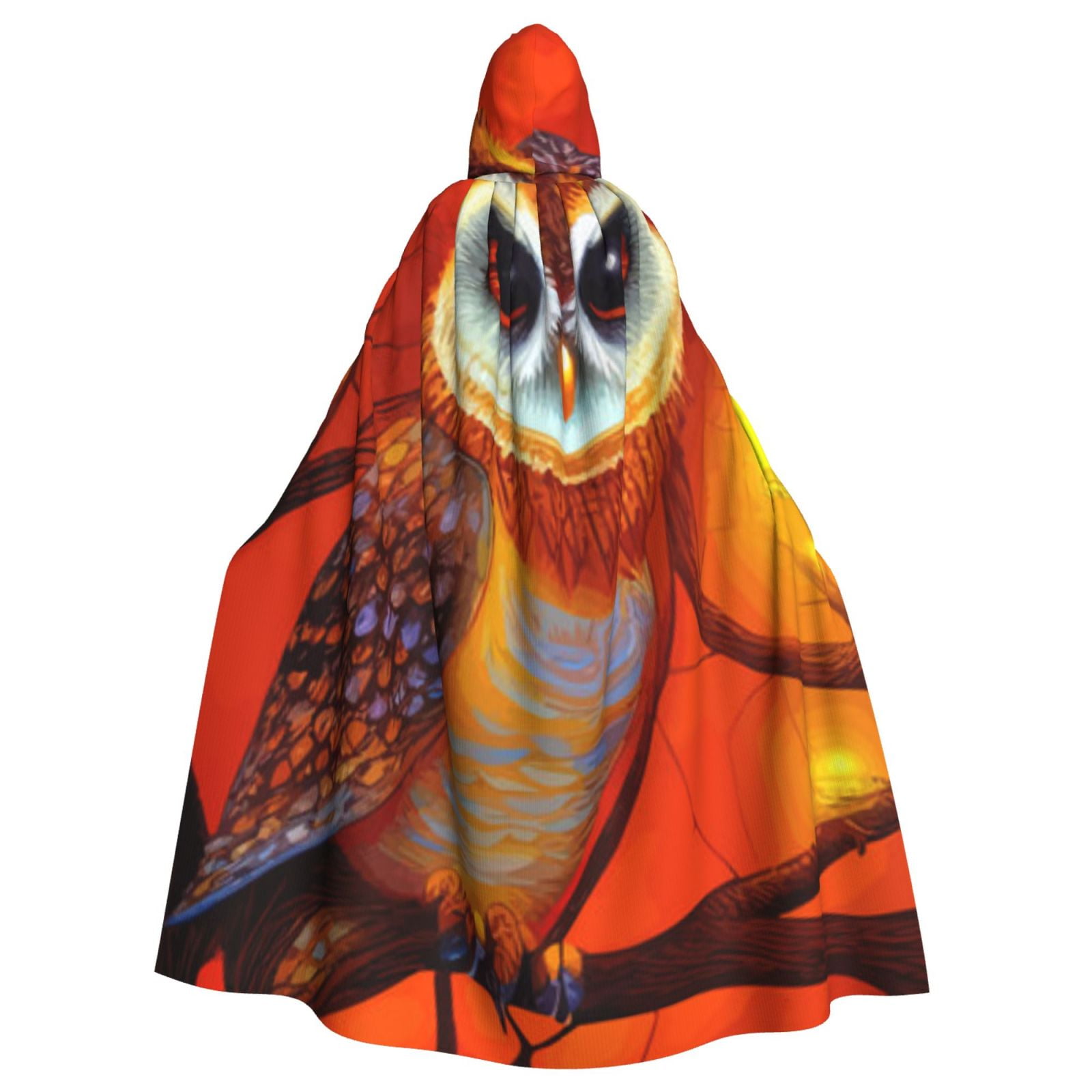 Unisex Hooded Cloak Adult Lightweight Overcoat Retro Owl In The Forest ...