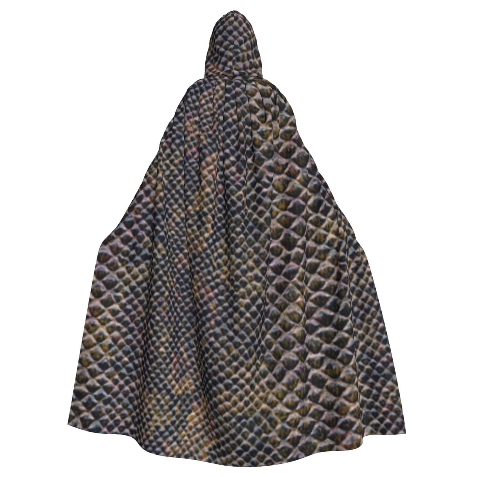Unisex Hooded Cloak Adult Lightweight Overcoat Scaled Abstract Skin ...