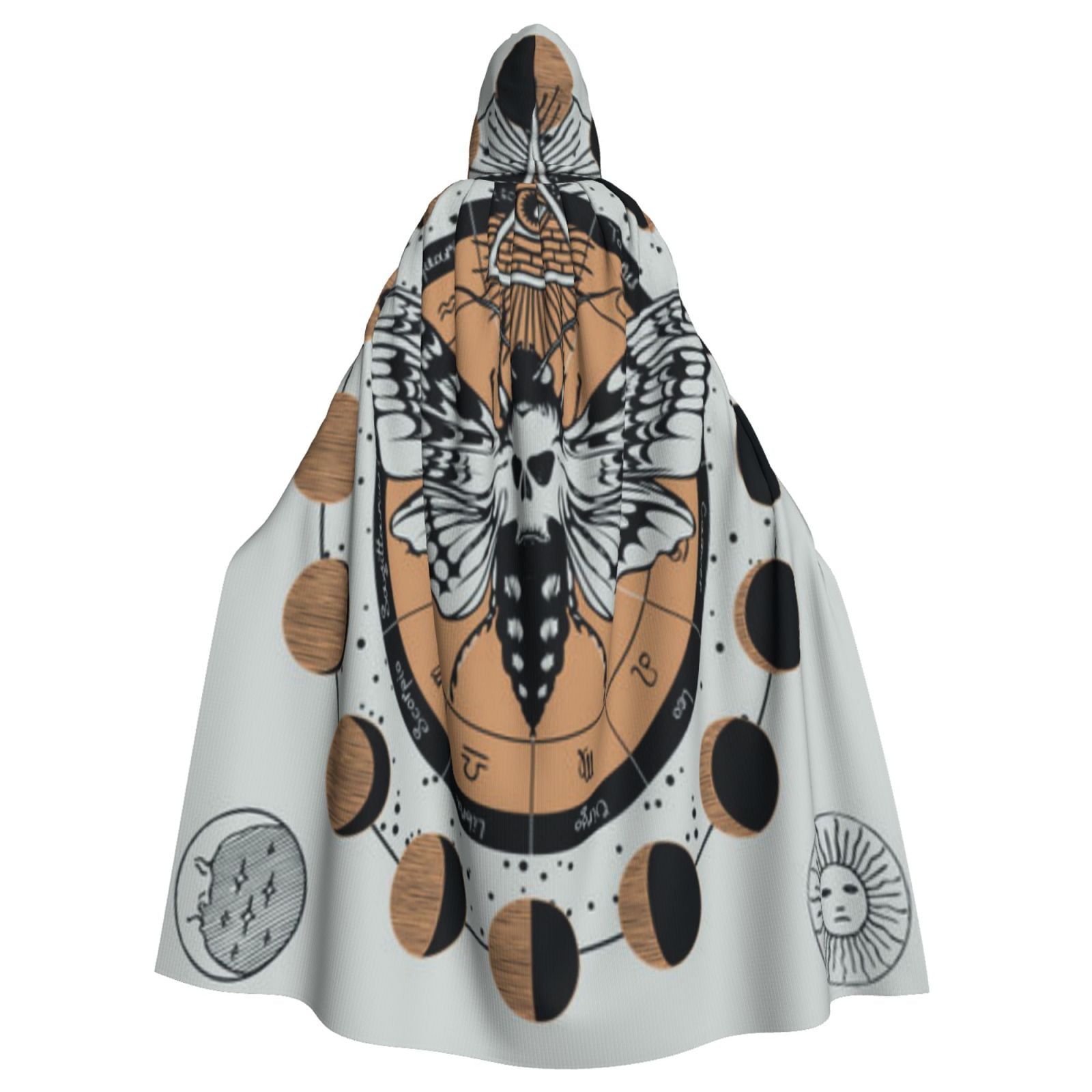 Unisex Hooded Cloak Adult Lightweight Overcoat Scary Butterfly Moth ...