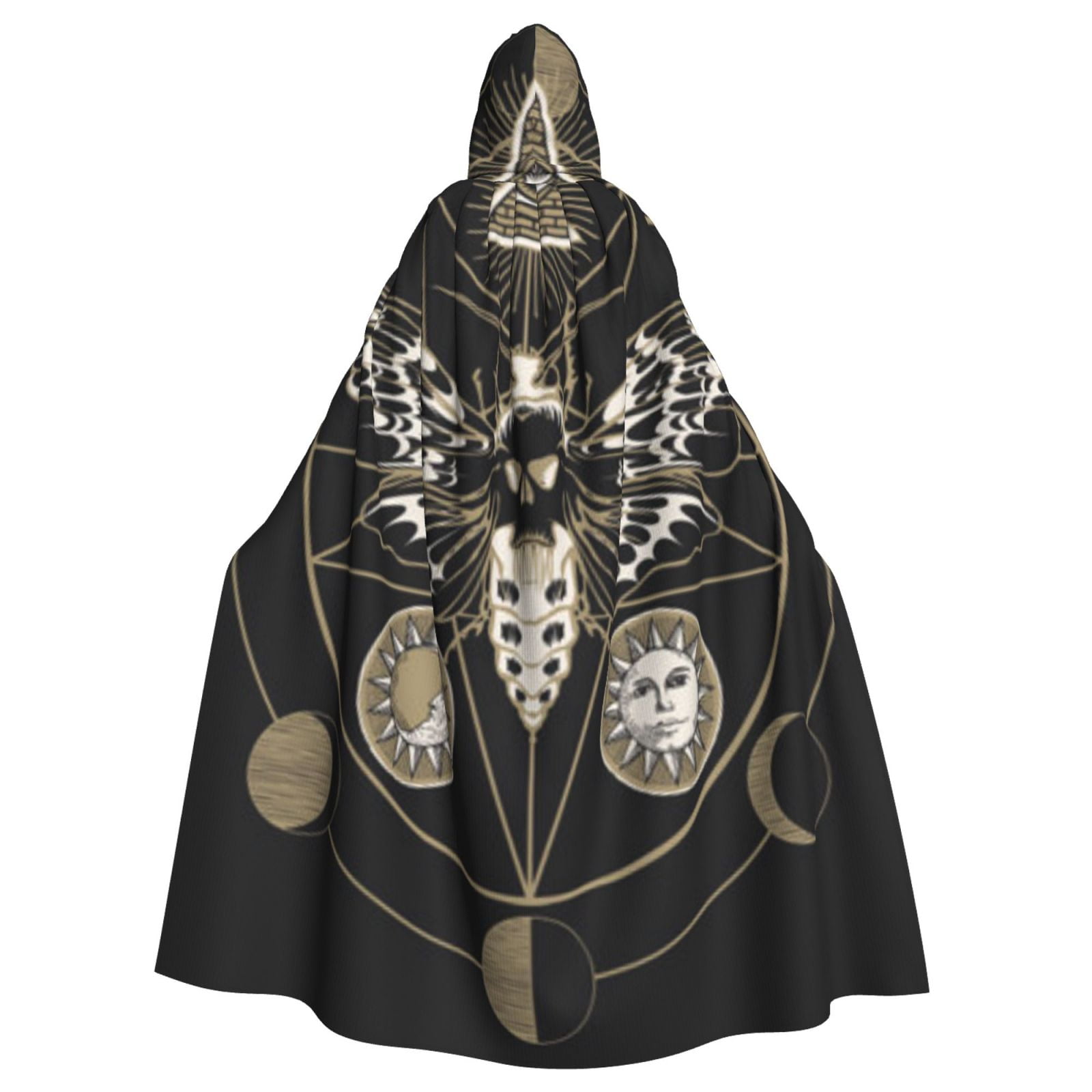 Unisex Hooded Cloak Adult Lightweight Overcoat Scary Butterfly Moth ...