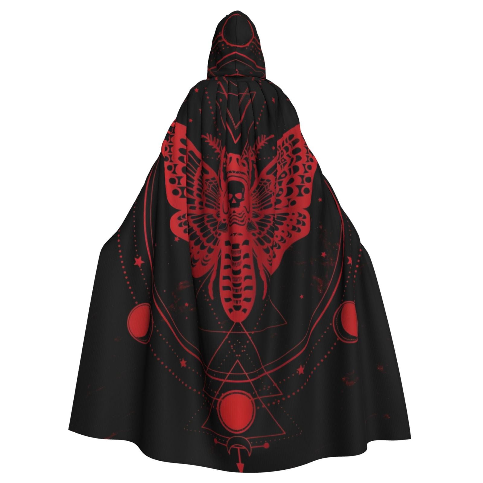 Unisex Hooded Cloak Adult Lightweight Overcoat Scary Butterfly Moth ...
