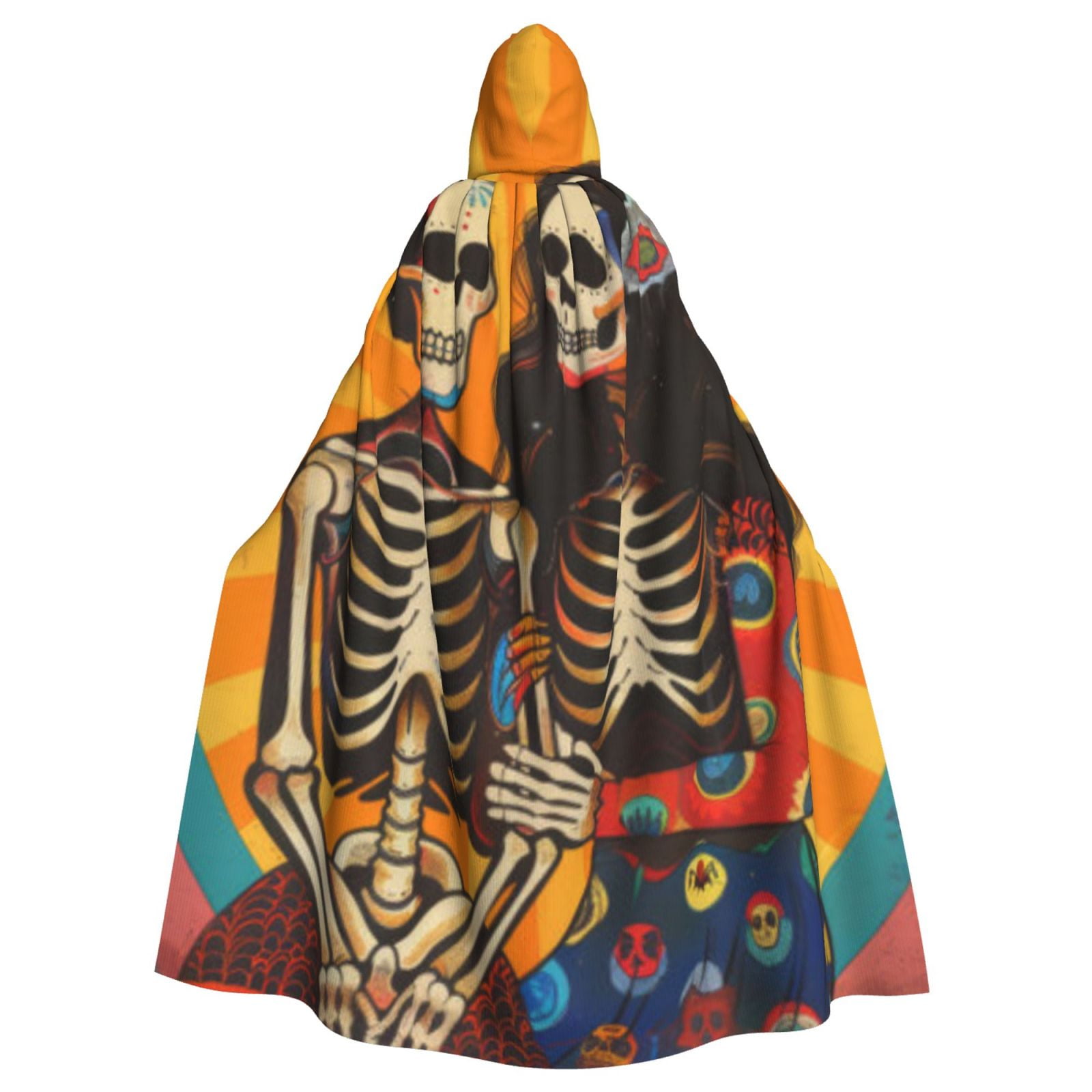 Unisex Hooded Cloak Adult Lightweight Overcoat Skeleton Woman And Man ...