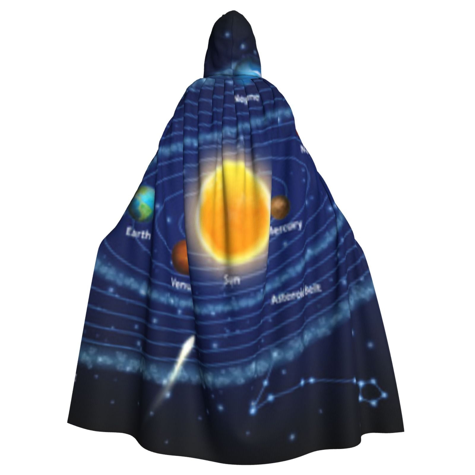 Unisex Hooded Cloak Adult Lightweight Overcoat Solar System ...