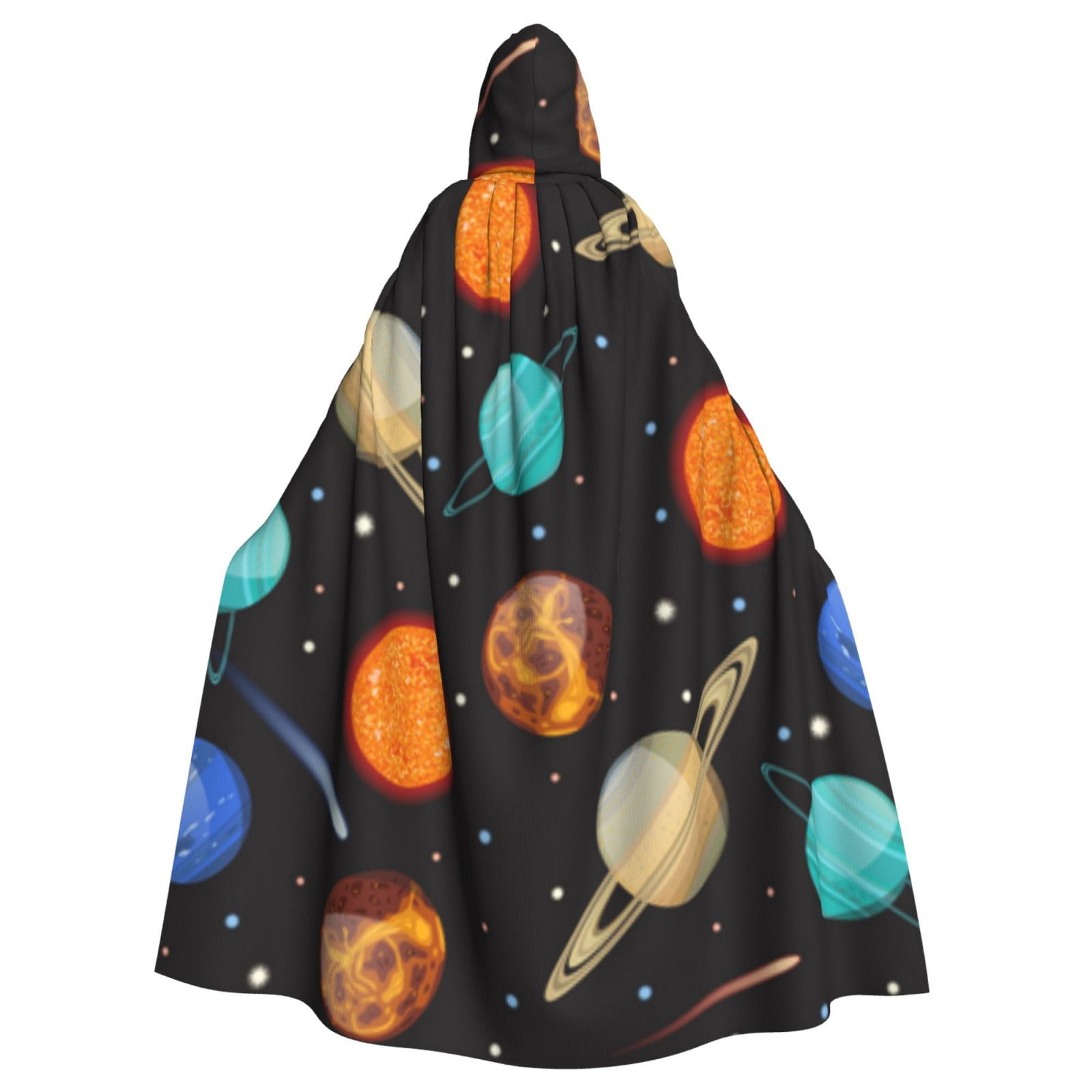 Unisex Hooded Cloak Adult Lightweight Overcoat Solar System Planets ...